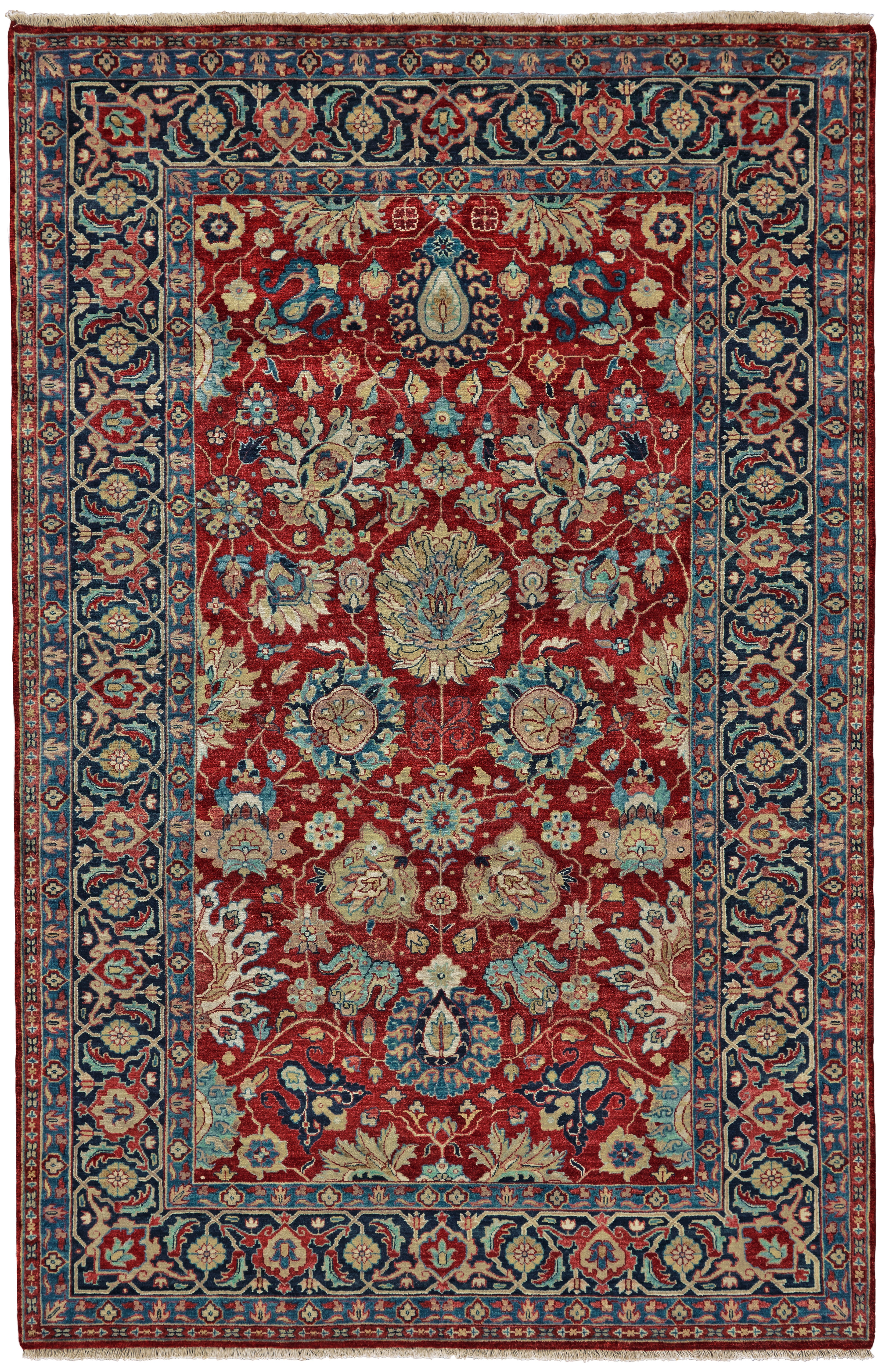 Feizy Area Rugs Anoosha Traditional Persian, Red/Black/Blue, 3' x 5 ...