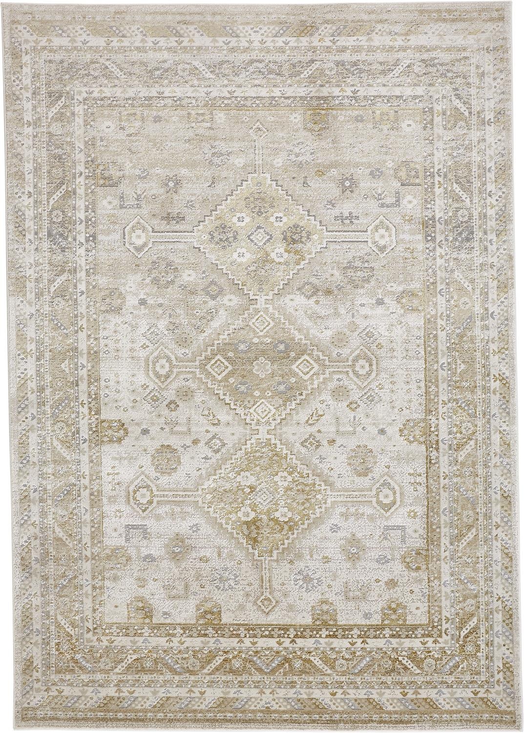 Feizy Area Rugs Aura Modern Persian, Gold/Ivory, 1'-8" x 2'-10" Accent ...