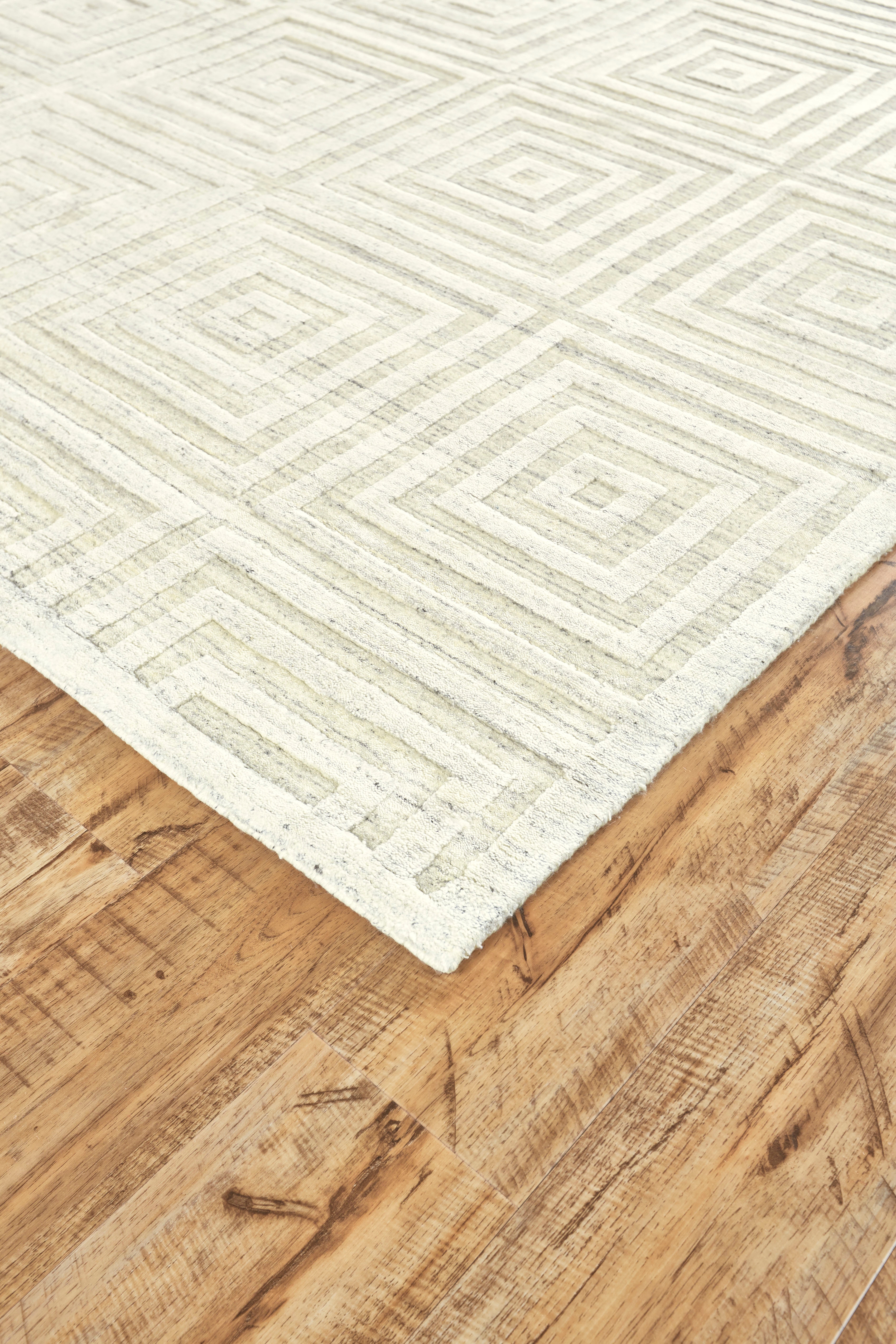 Feizy Area Rugs Gramercy Modern Geometric, Ivory, 4' x 6' Accent Rug ...