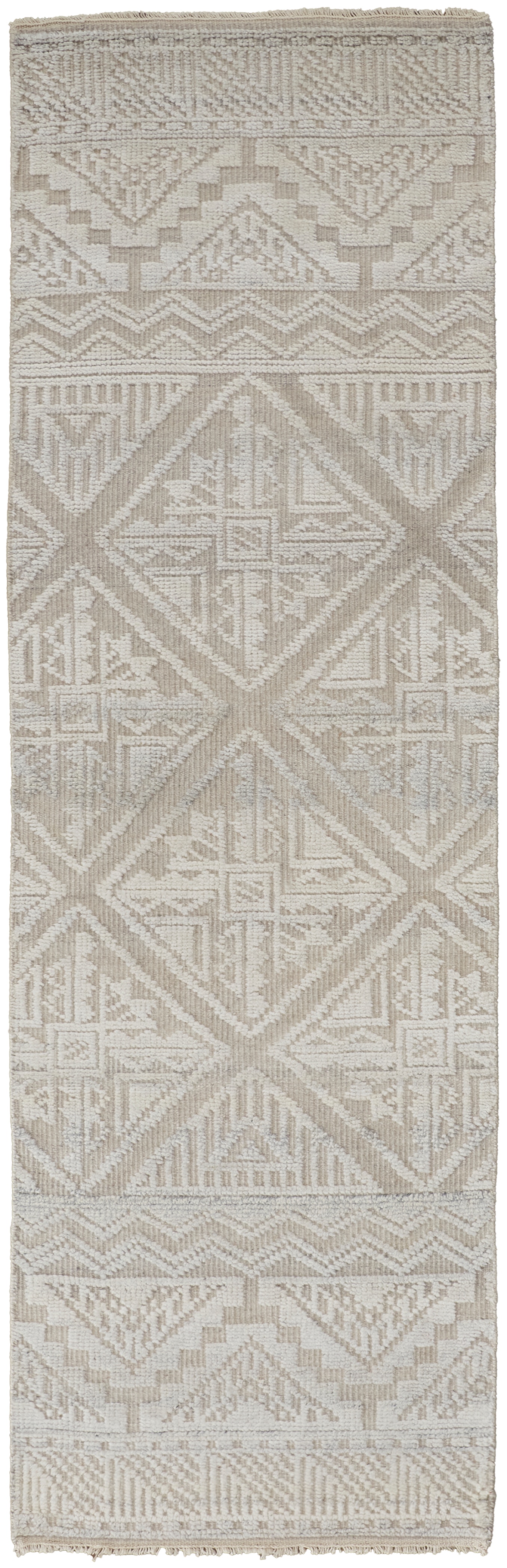 Feizy Hallway Runners Payton Transitional Diamond, Ivory/Tan/Gray, 2'-6 ...