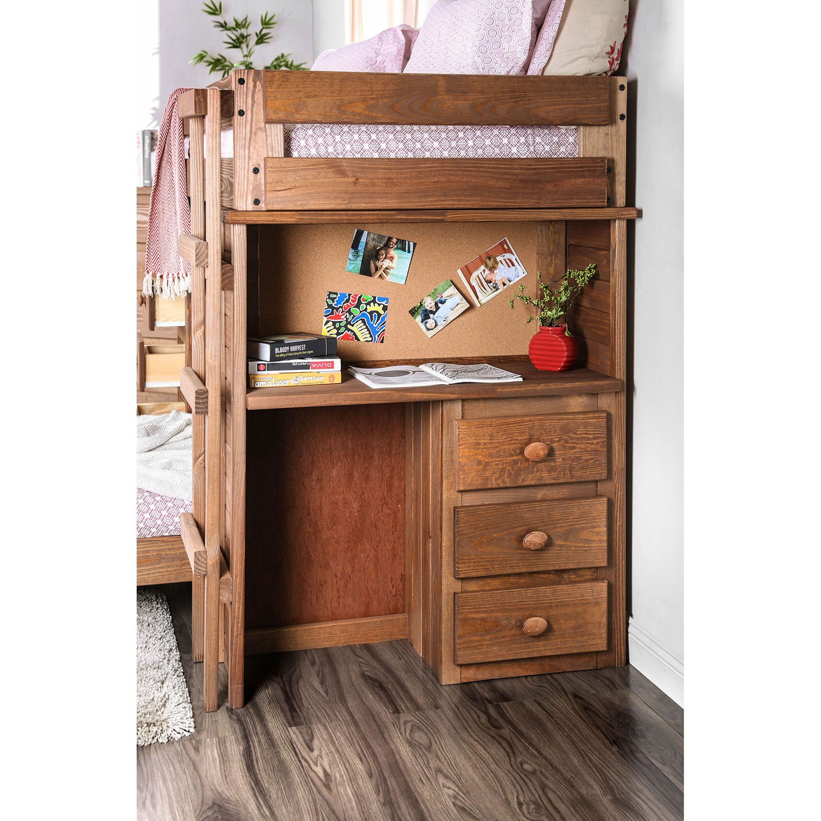 Furniture of America Bedroom T T Loft Bed with 2 Slat Kits Mattress Ready AM BK600 BED SLAT
