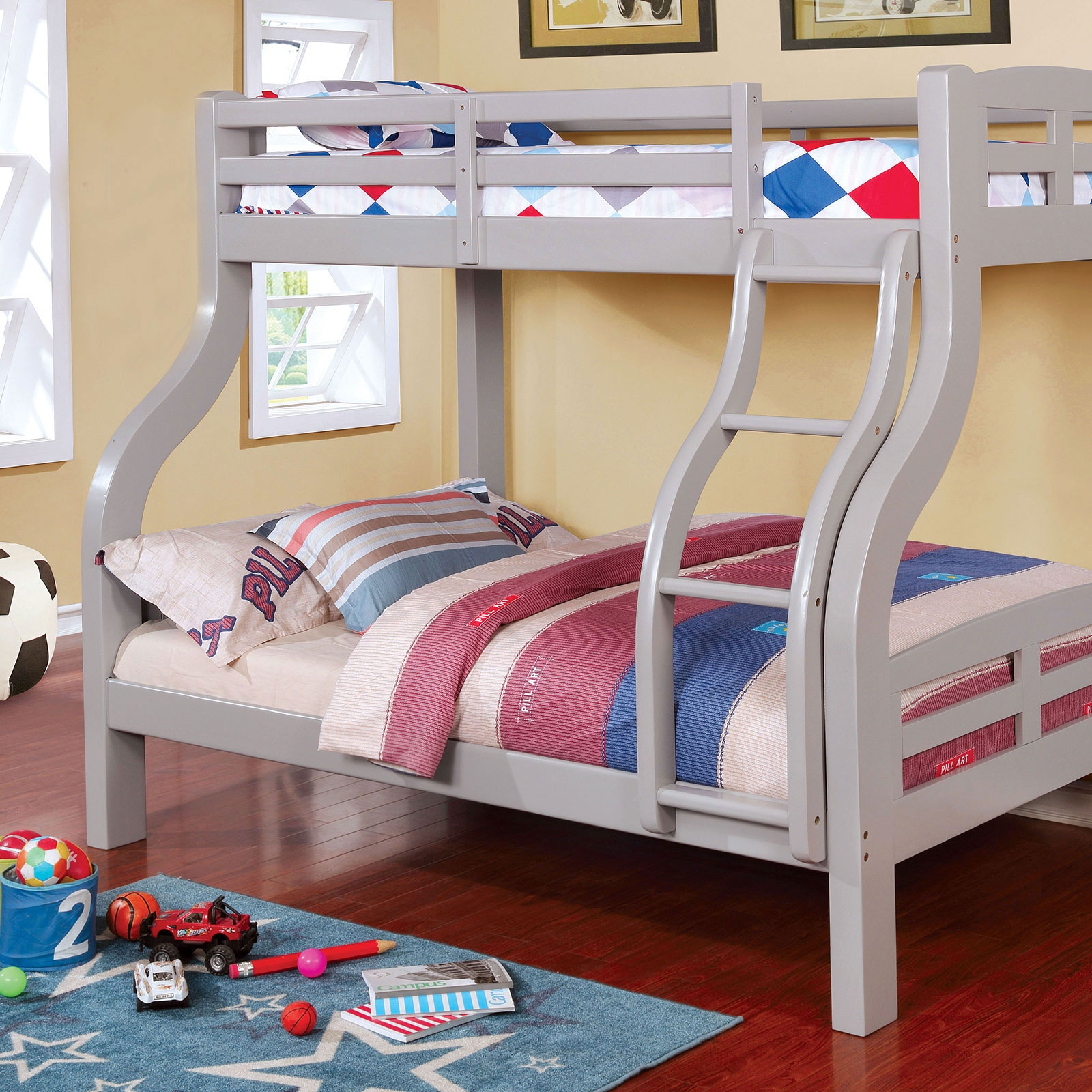 Furniture of America Bedroom Twin/Full Bunk Bed CM-BK618GY-BED ...