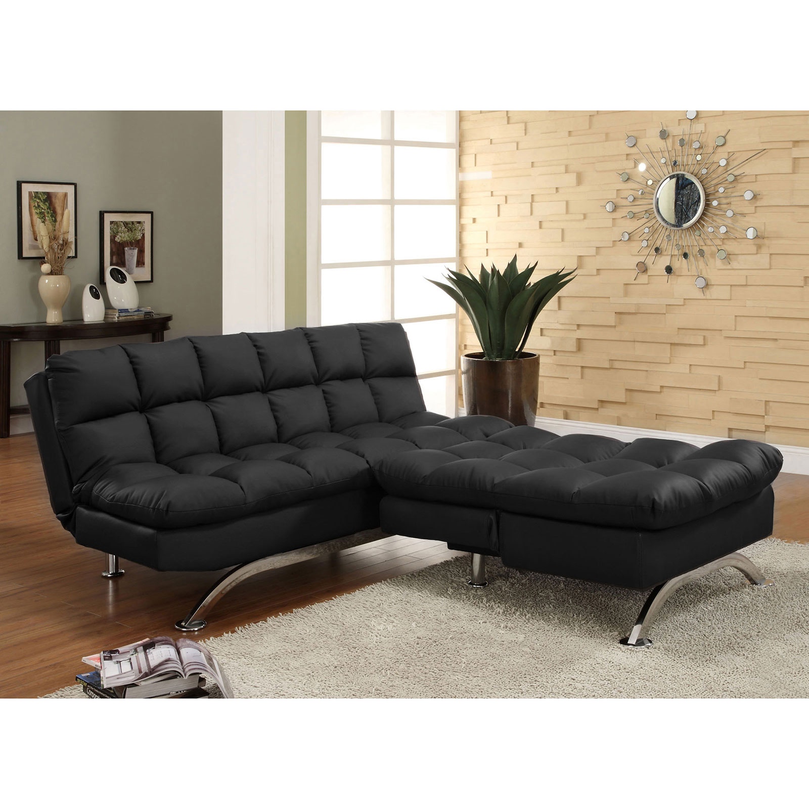 Furniture of America Living Room Futon Sofa Black CM2906BK Furniture Market Austin TX