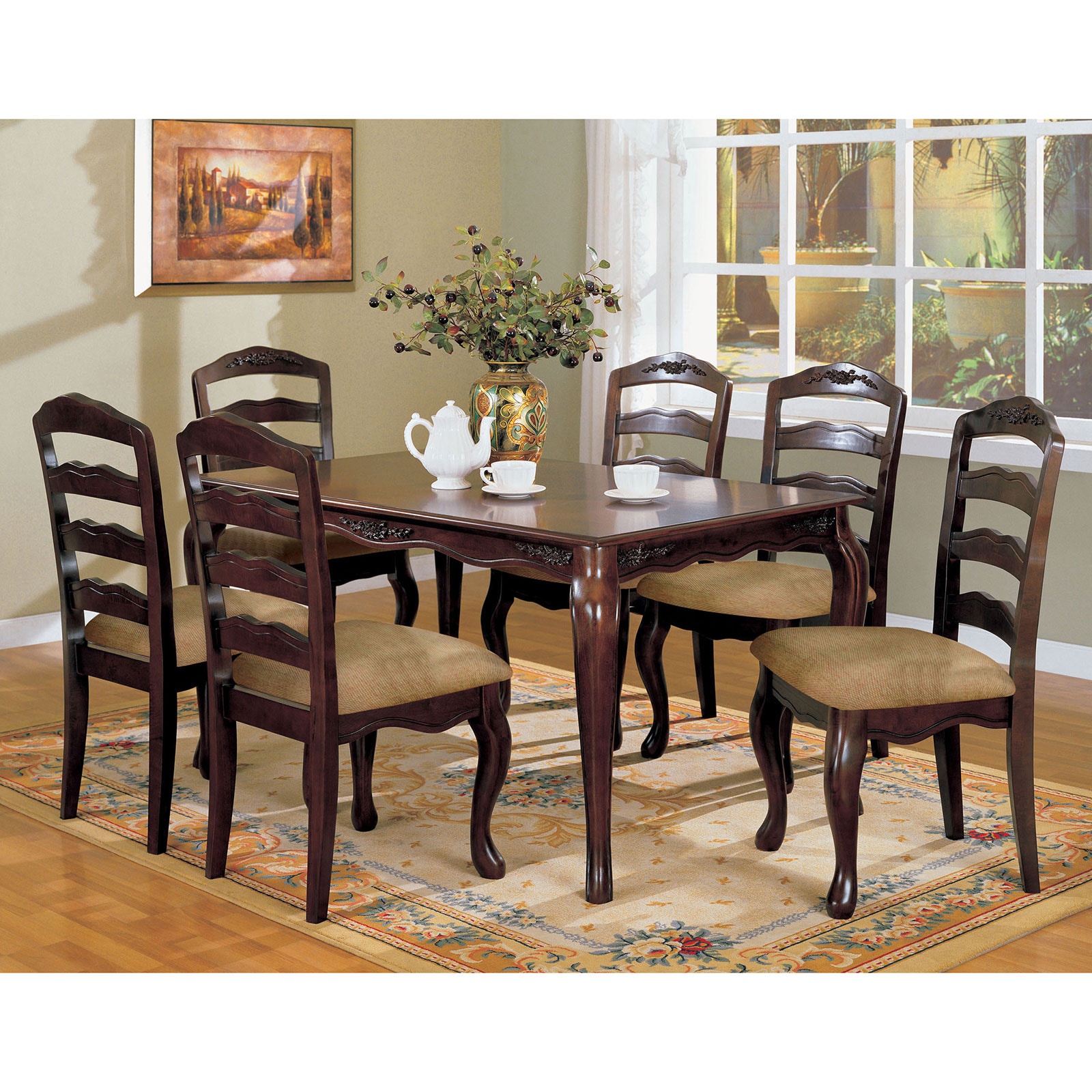 Walnut kitchen table set store