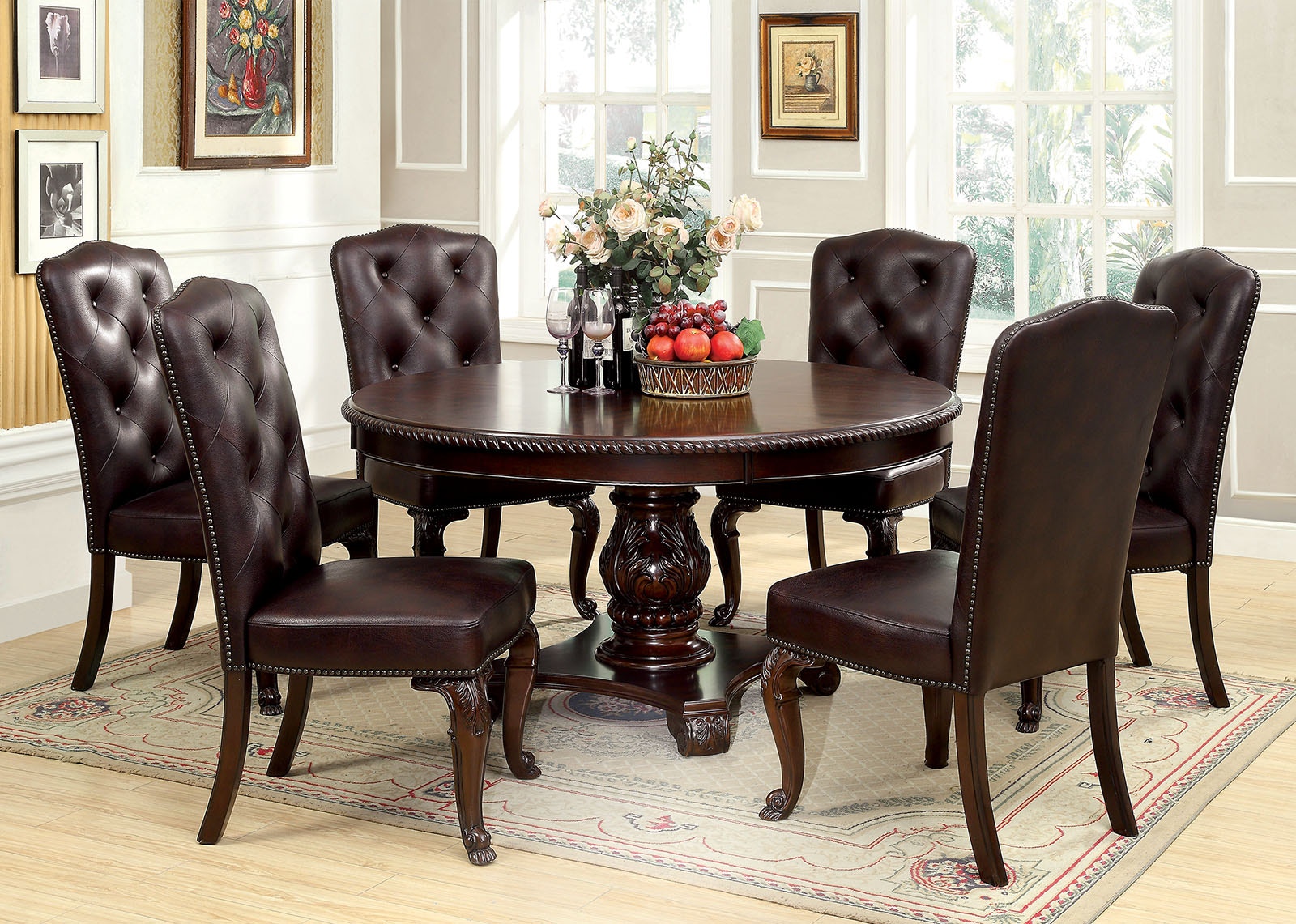 Leather settee dining store