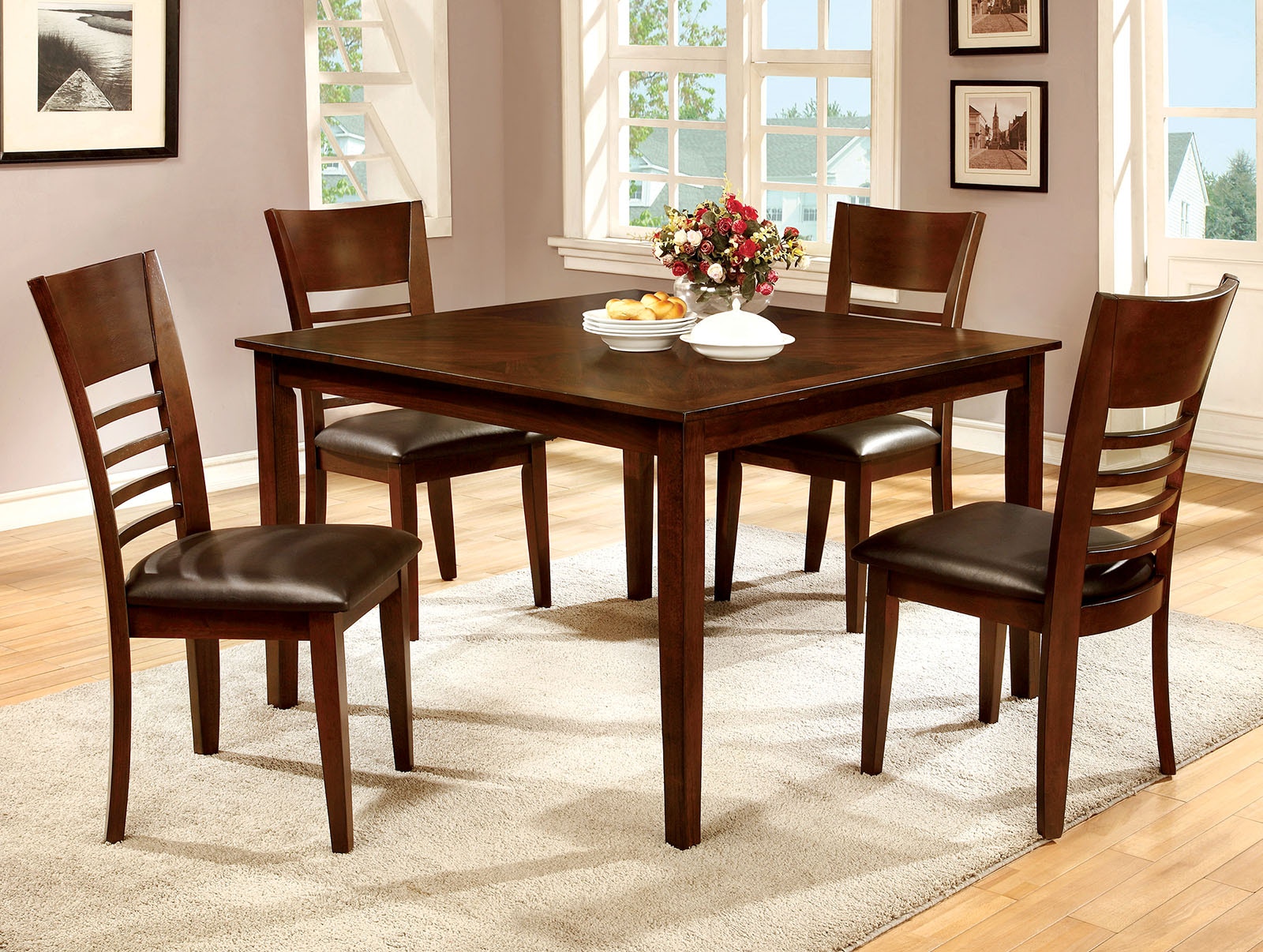 Furniture of America Casual Dining 5 Pc. 48" Dining Table Set CM3916T ...