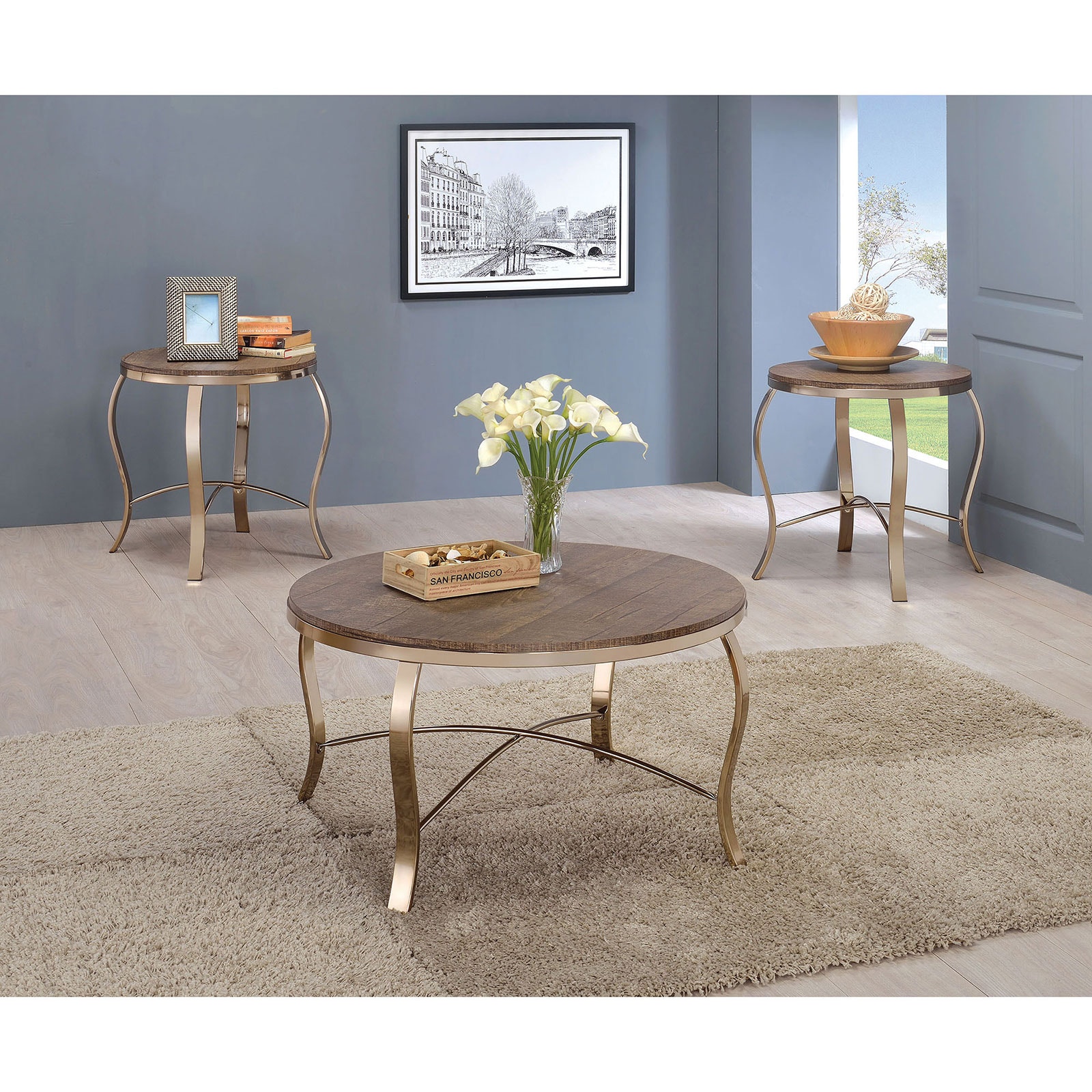 Furniture of America Living Room 3 Pc. Coffee Table Set CM4364-3PK ...