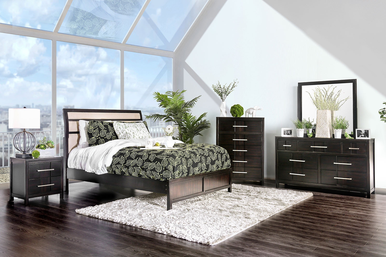Furniture of America Bedroom 5 Pc. Queen Bedroom Set with Chest CM7580EX Q 5PC CHEST Furniture