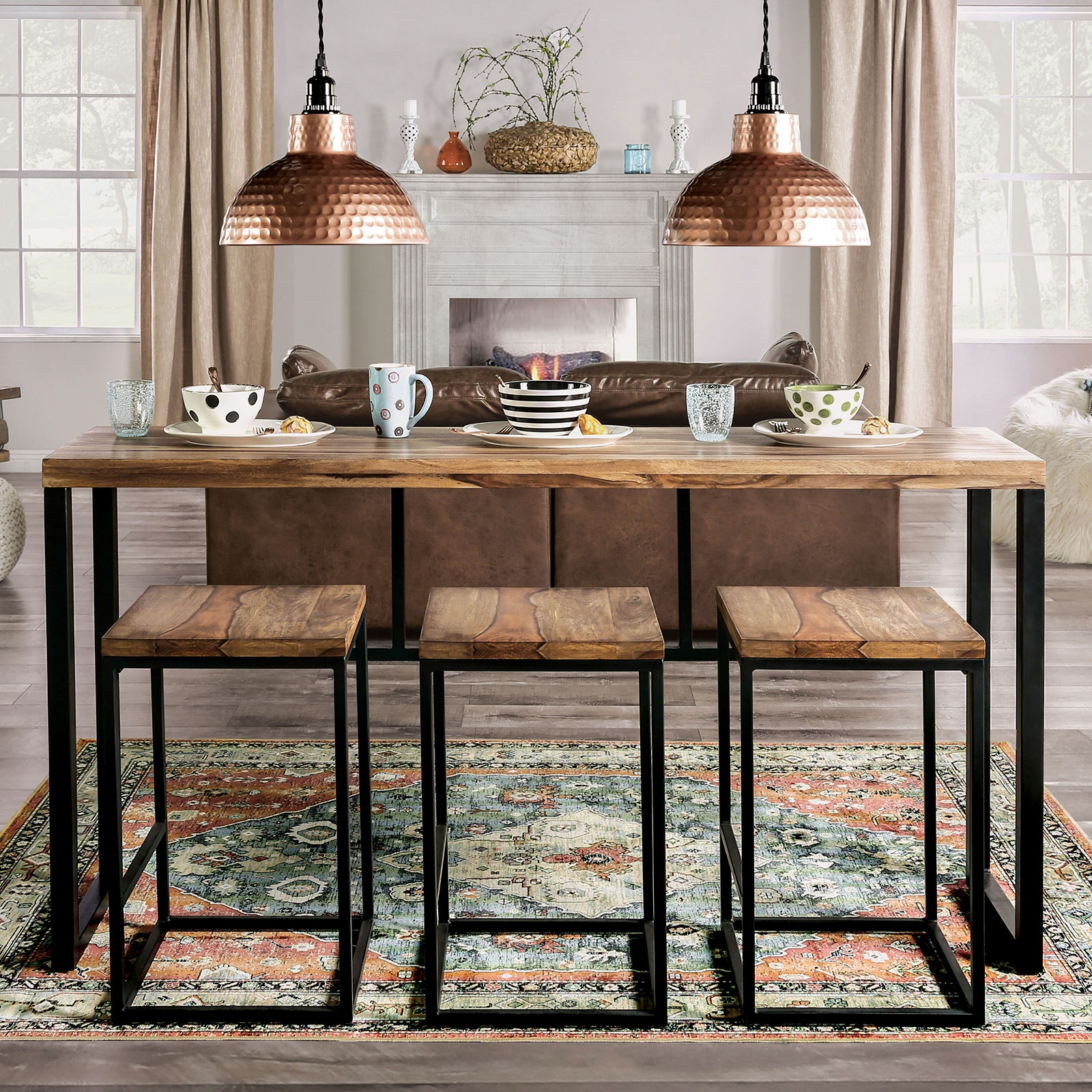 Furniture of america helin ii bar height dining table store