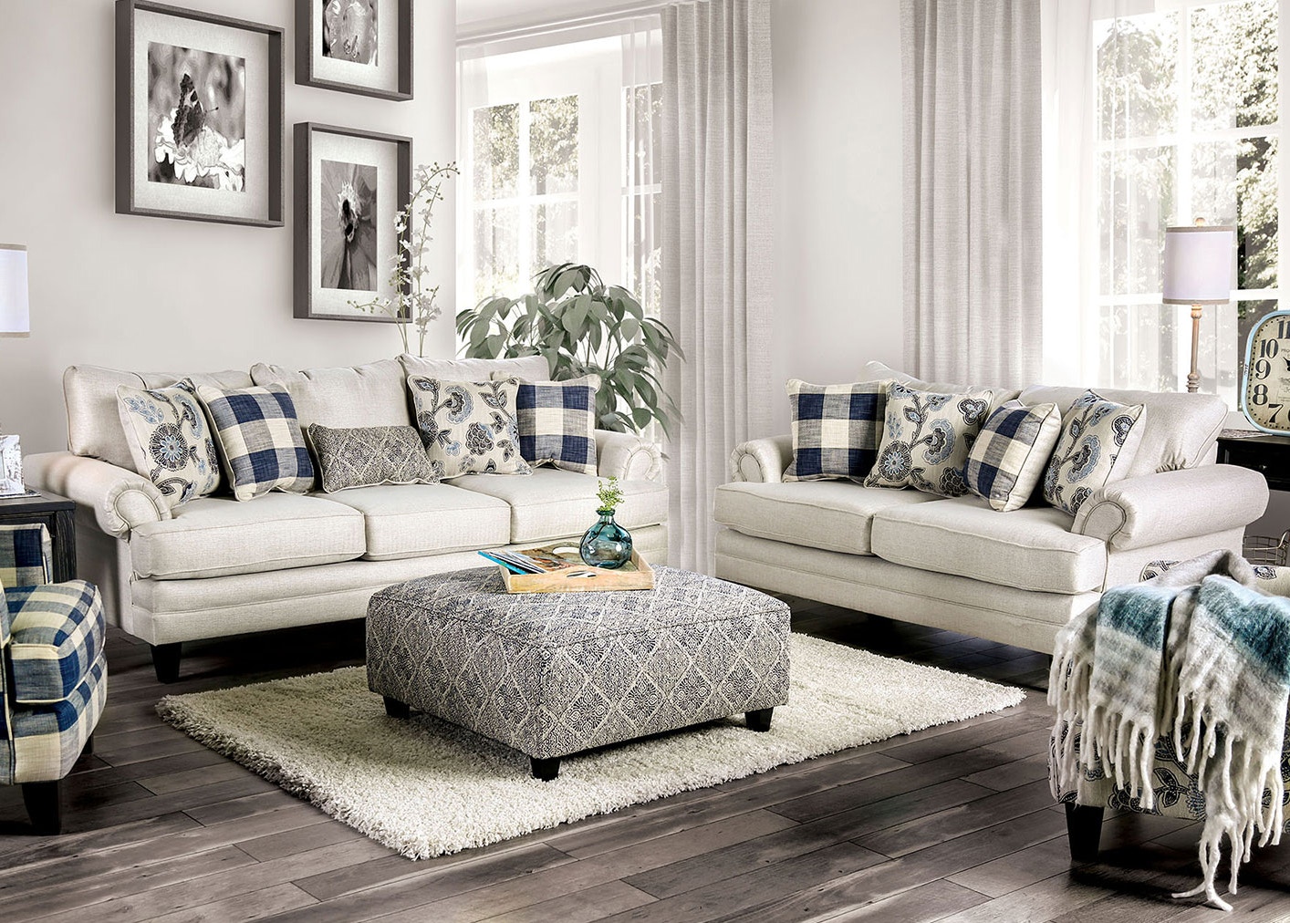 Furniture of America Living Room Sofa Loveseat 2 Pc. SM8101 2PC Furniture Market Austin TX
