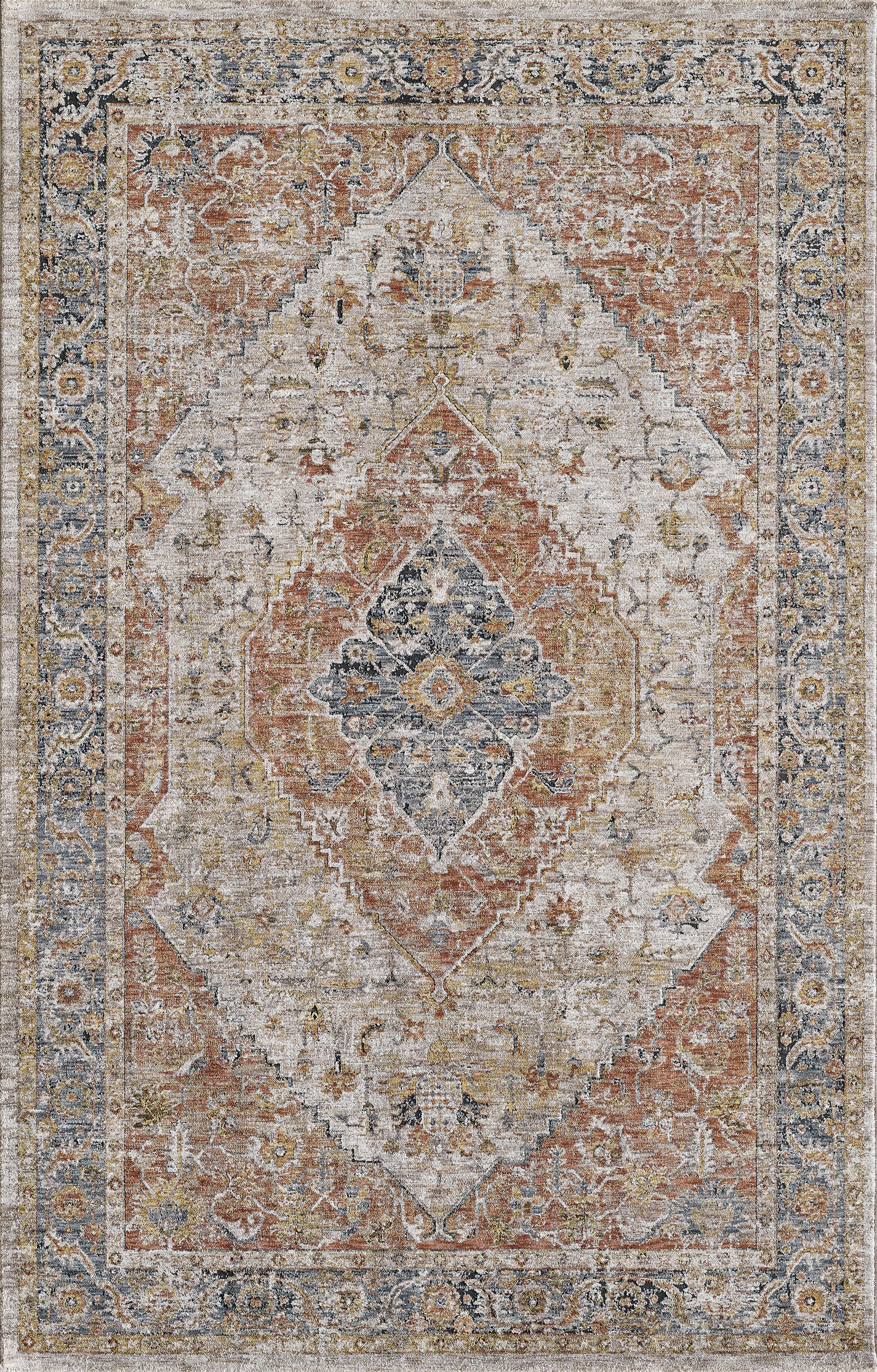 KAS Area Rugs Avani 8401 Spice Serafina Machine Woven Performance Area ...