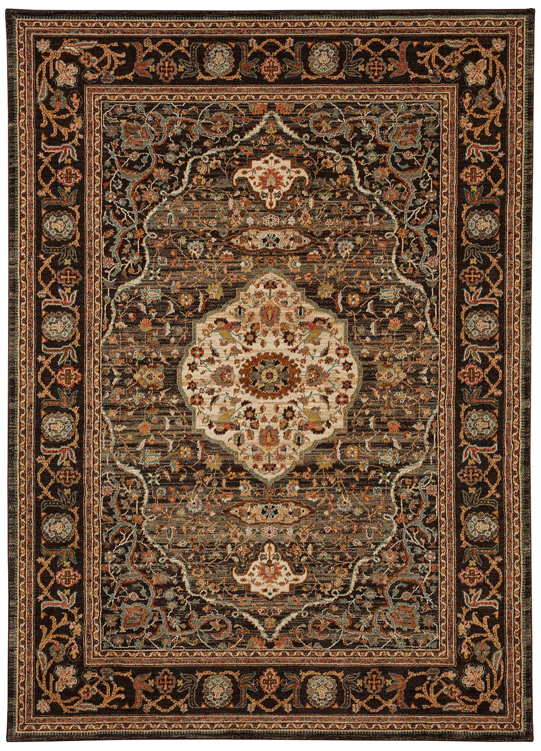 Karastan Spice Market 90661 09097 Spice Market Charcoal Rug