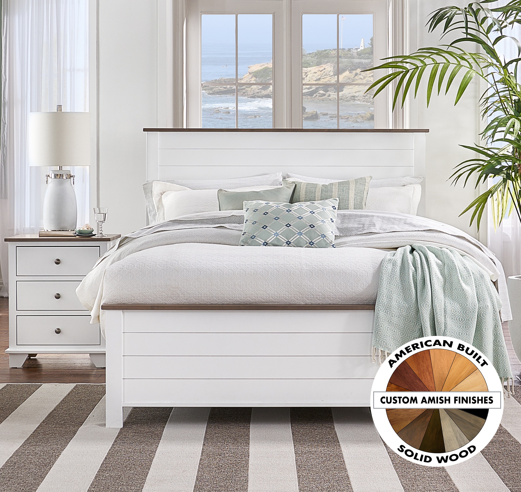 Archbold Furniture Bedroom Queen Portland Shiplap Bed - 2 Tone 51298DSW ...