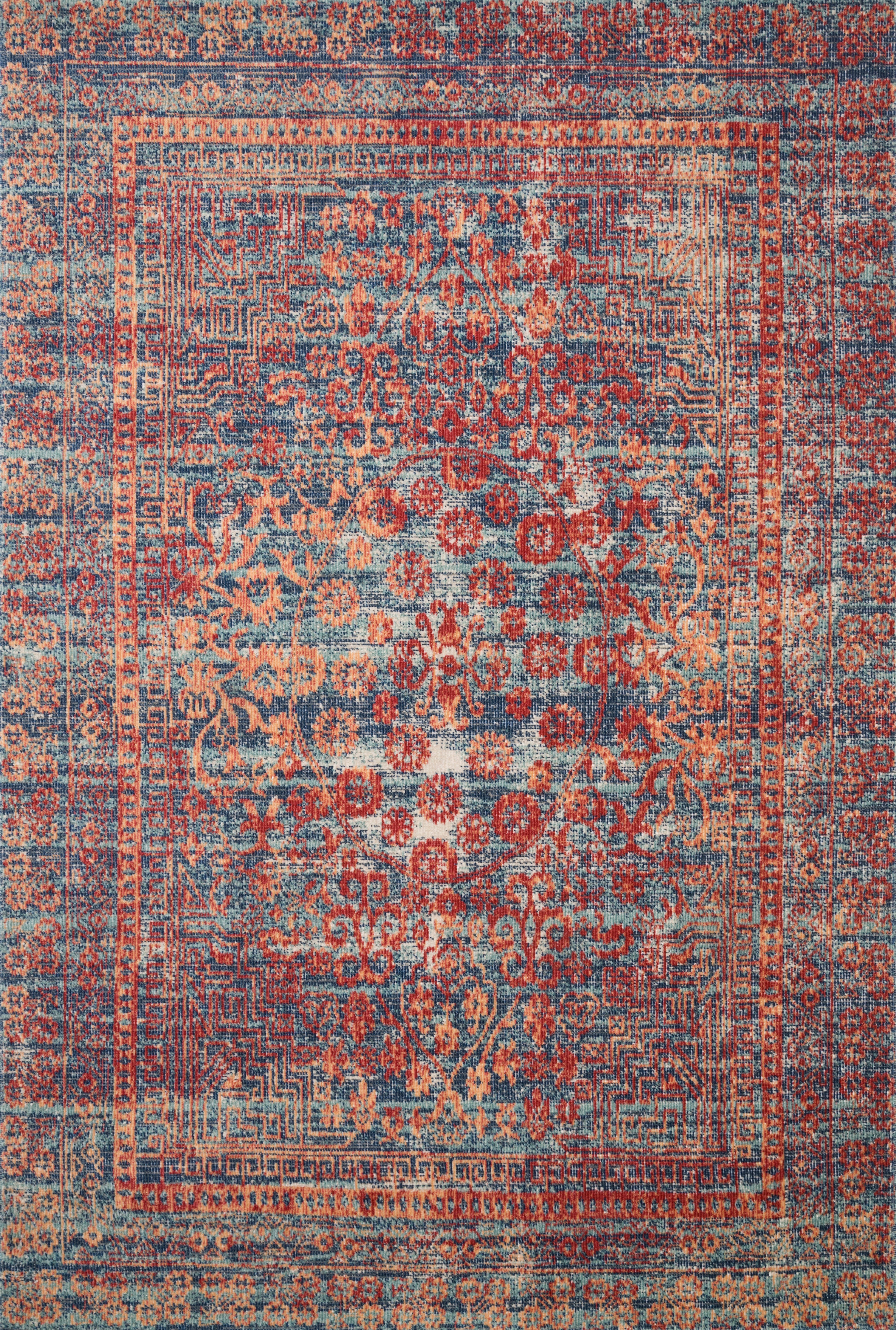 Loloi Area Rugs Nour Rug NU-05 Red/Navy | Toms Price Home