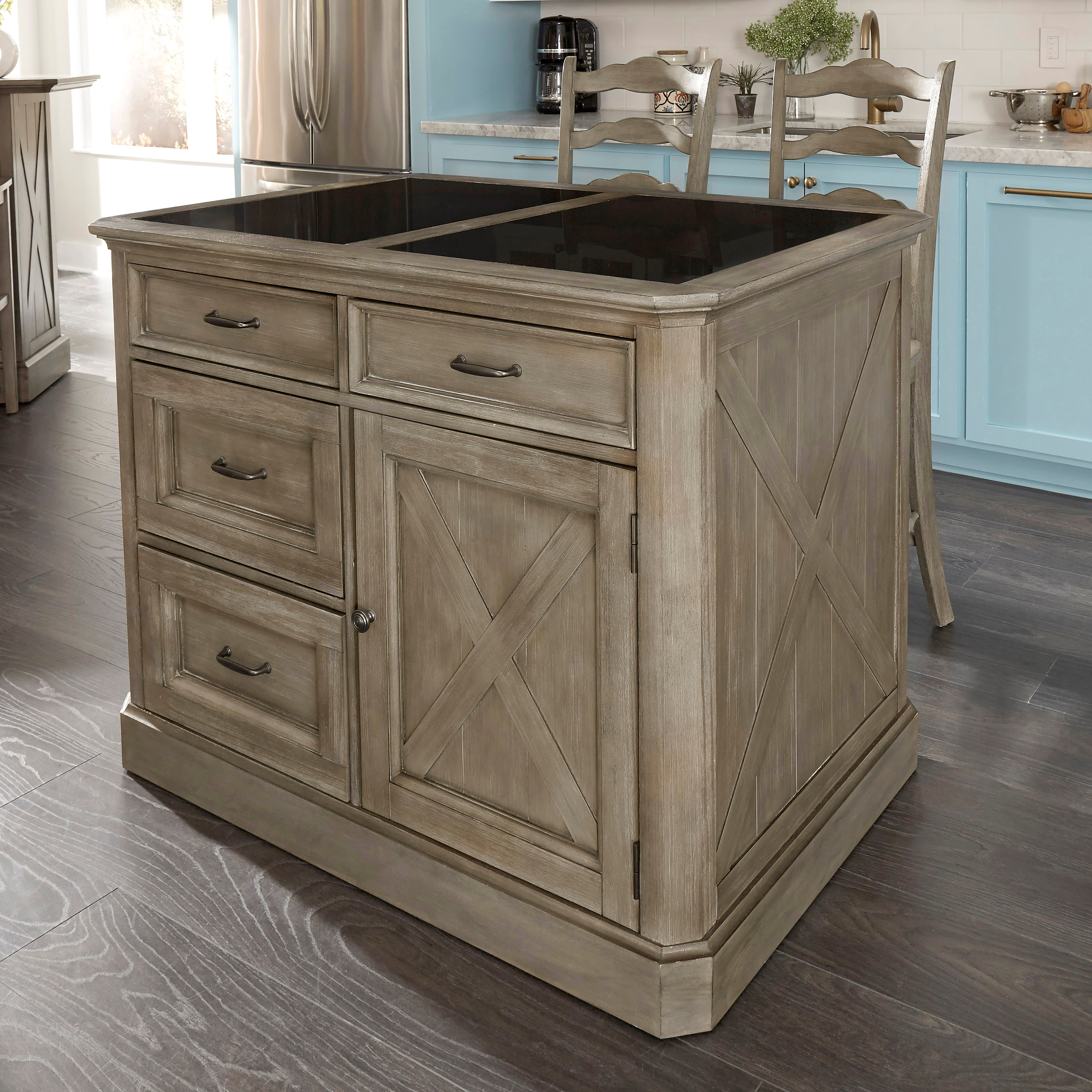homestyles Mountain Lodge 5525-948 3 Piece Kitchen Island Set