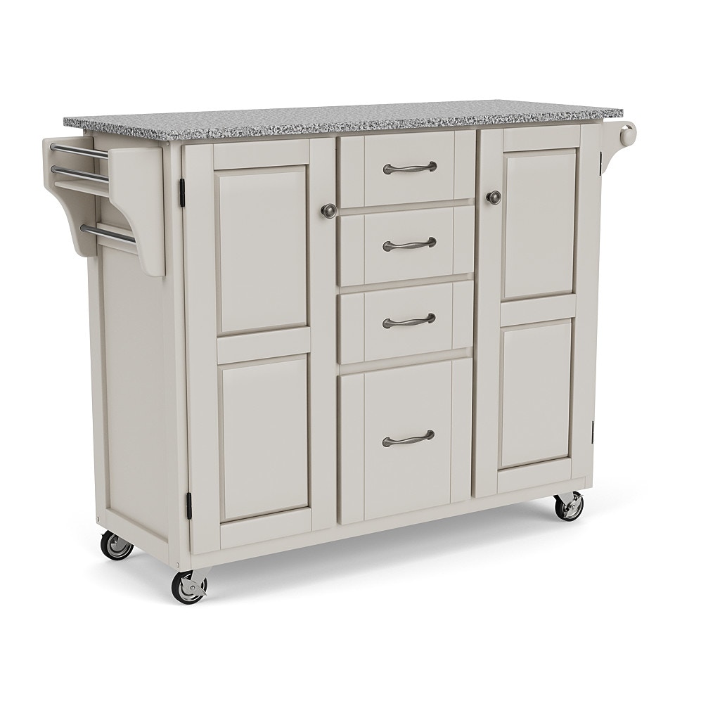 Create-a-Cart Off-White Kitchen Cart w/Granite Top by Homestyles 9100-1023