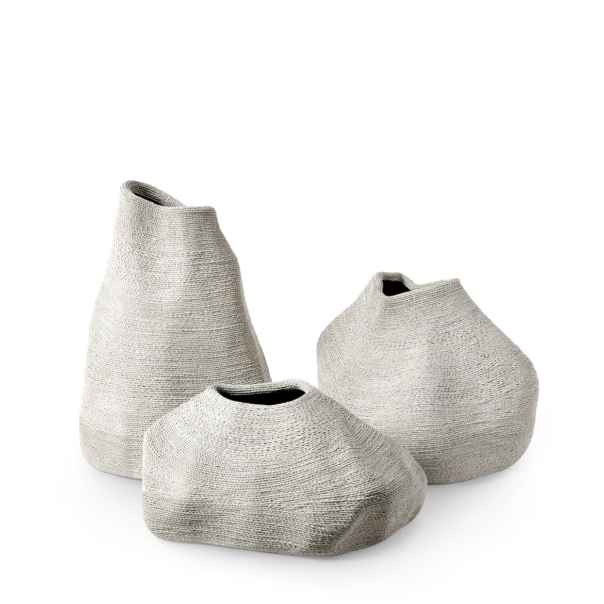 Hand-woven lampakanay rope wrapped over a metal frame in a white-wash ...