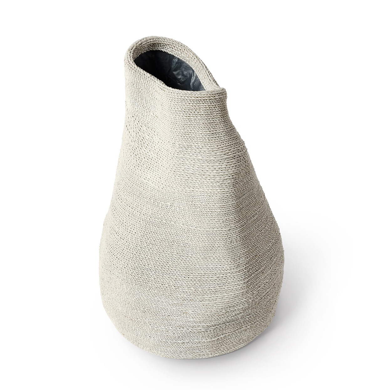 Hand-woven lampakanay rope wrapped over a metal frame in a white-wash ...