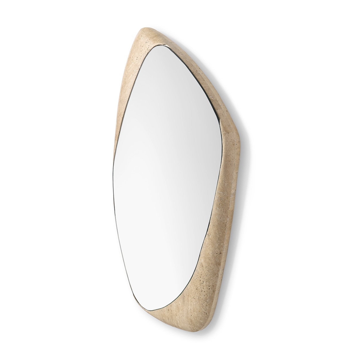 Kira Travertine Mirror, Large | PALECEK