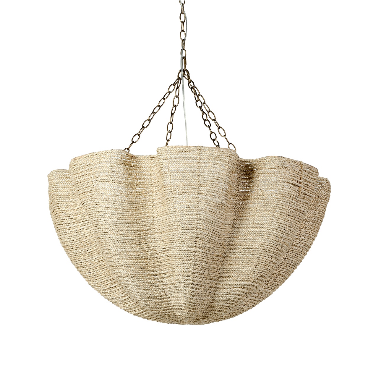 Natural abaca rope hand-twisted and woven over a powder coated metal ...
