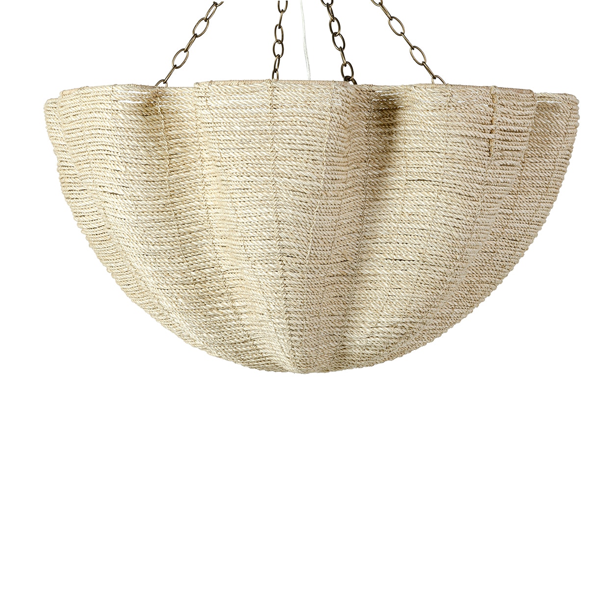 Natural abaca rope hand-twisted and woven over a powder coated metal ...