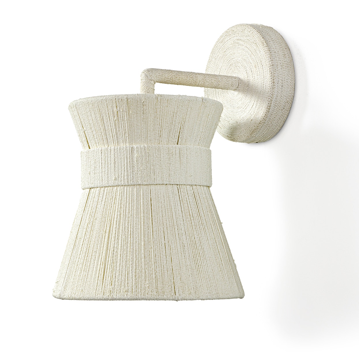 Fine white abaca rope is hand-woven over a powder coated metal frame ...