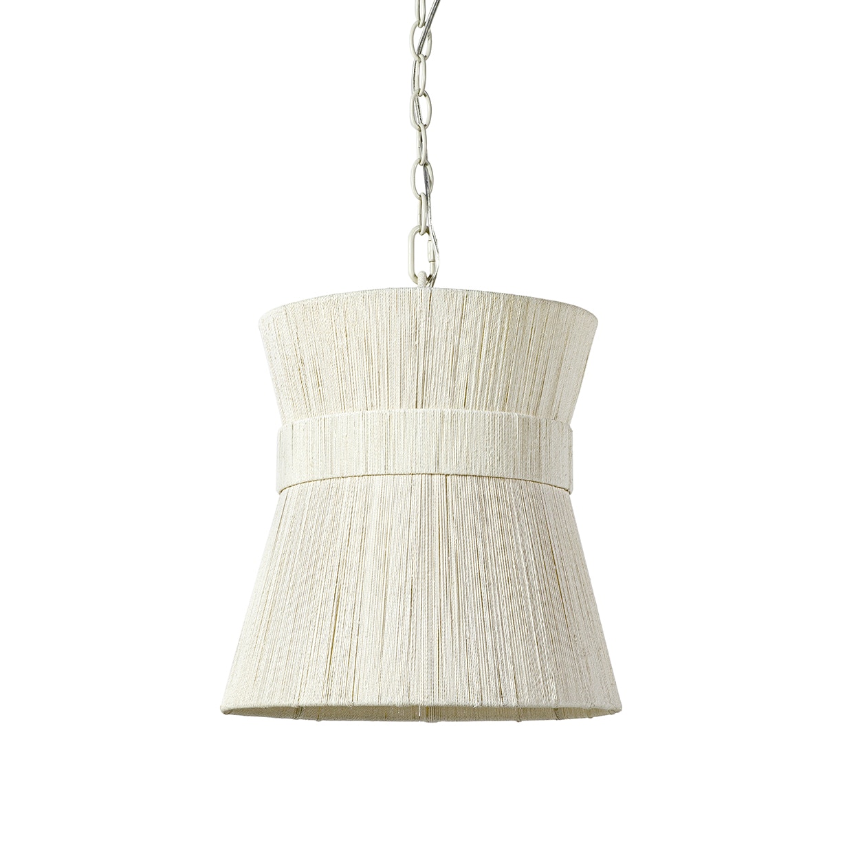 White abaca rope finely woven over a powder coated metal frame. Pendant ...