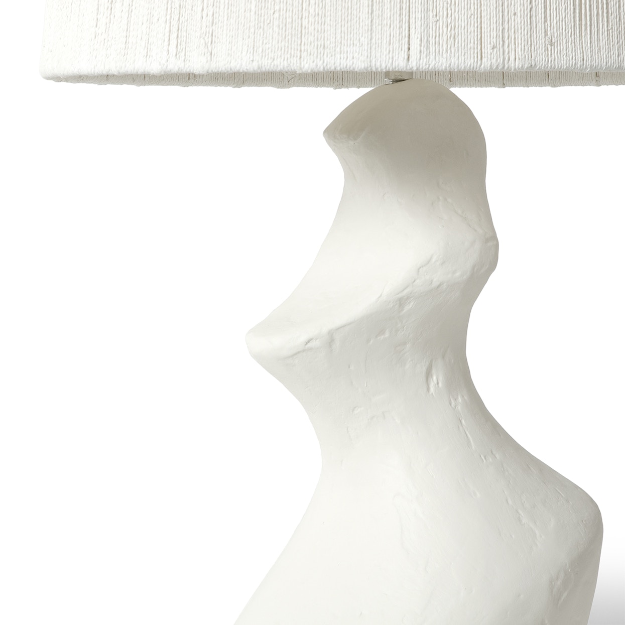 White textured stonecast base topped with a hand-woven white abaca rope ...