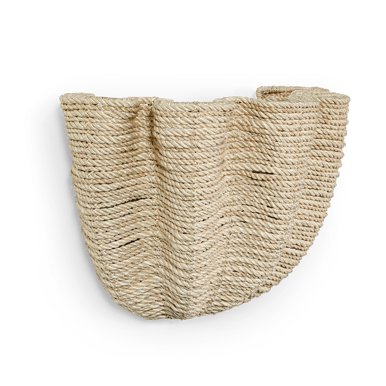 Natural abaca rope hand-twisted and woven over a powder coated metal ...
