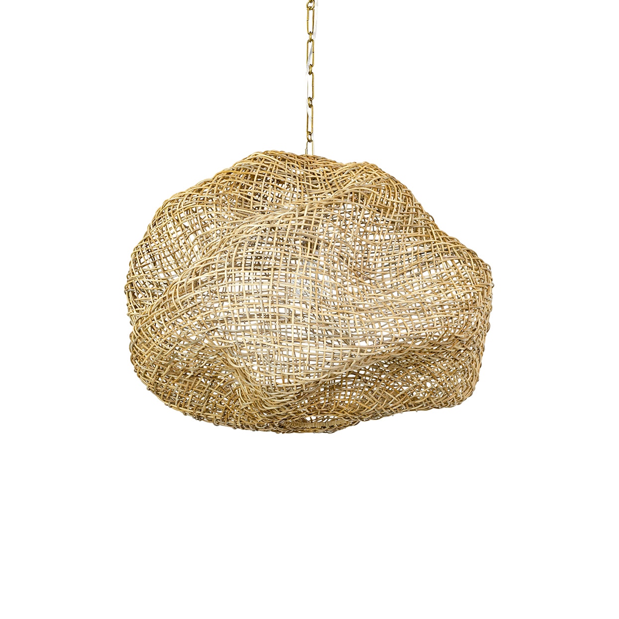 Split rattan open weave in a natural finish hand-formed over a metal ...