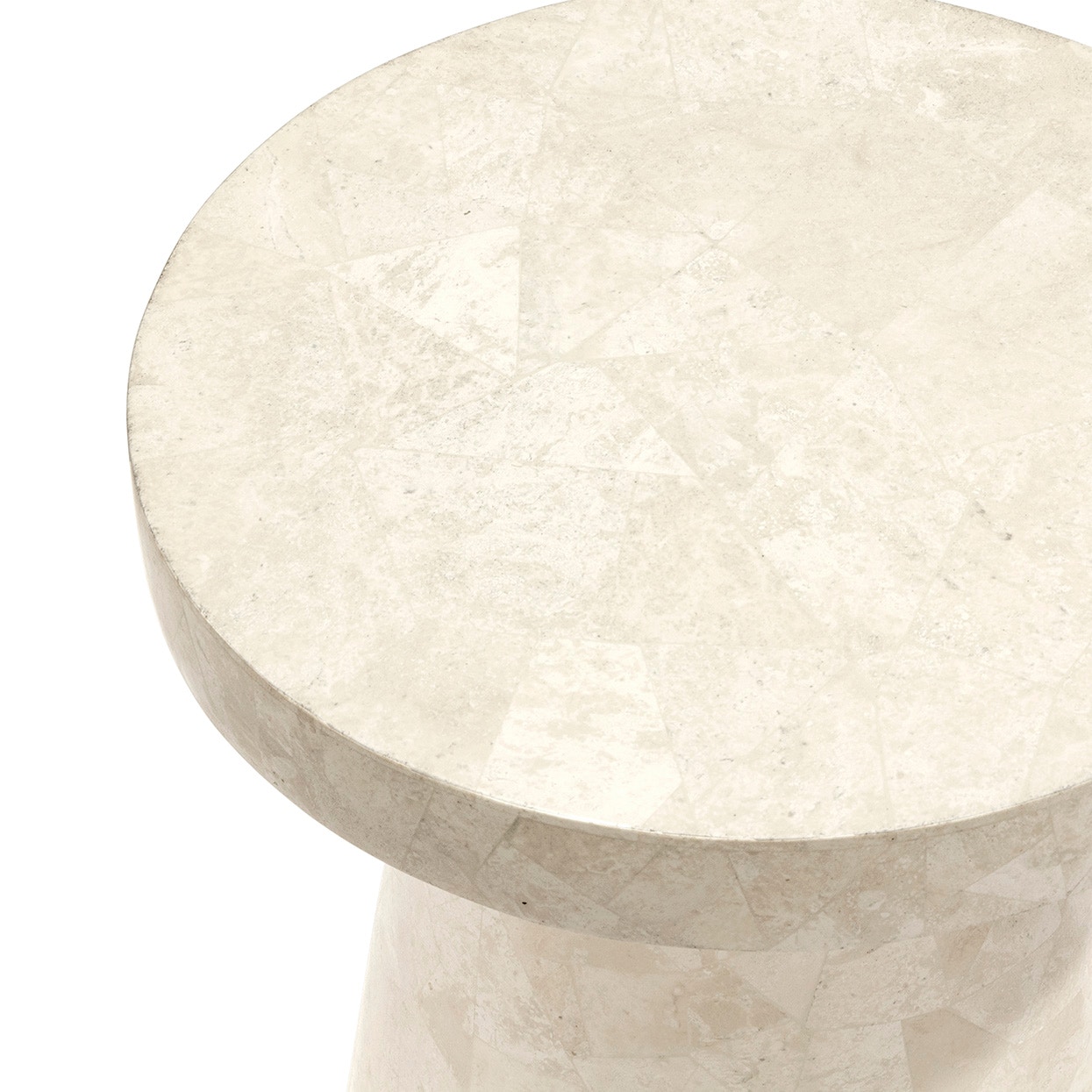 Foley Stone Outdoor Side Table Short White | PALECEK