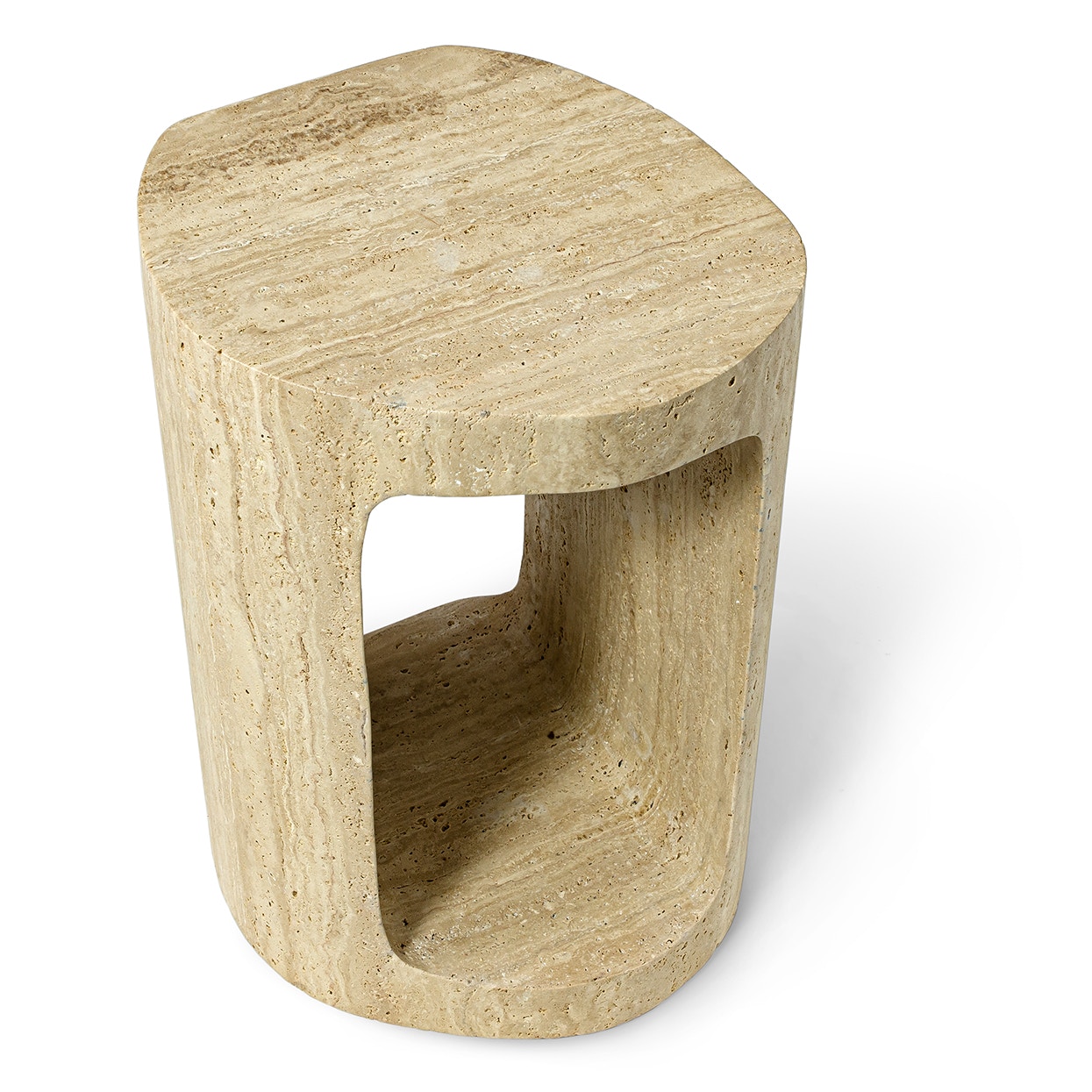 Bianca Travertine Side Table | PALECEK