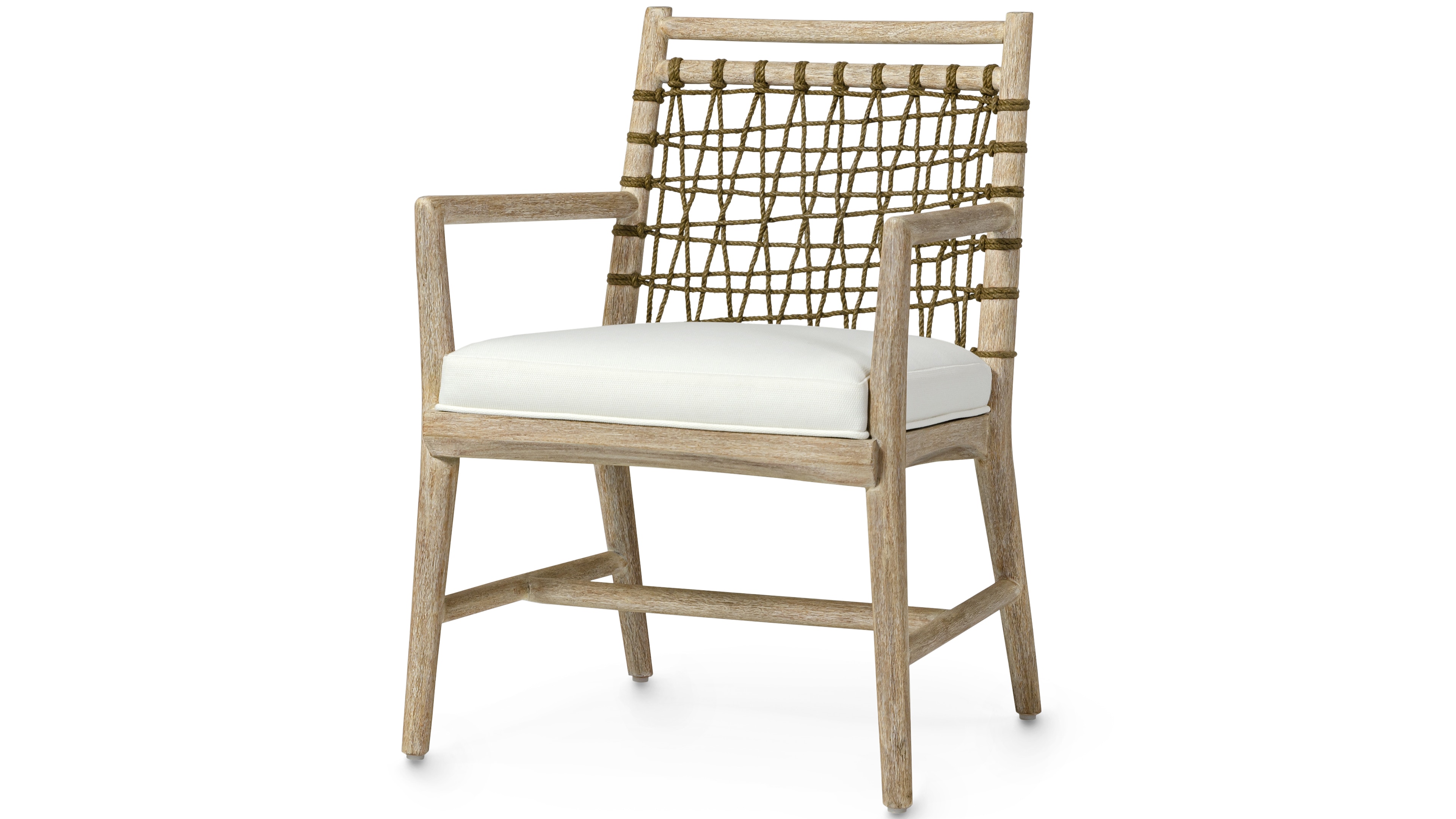 Pratt Arm Chair Cerused White | PALECEK