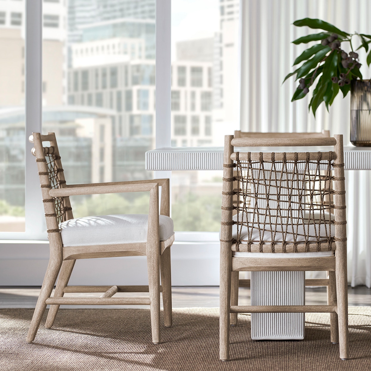 Pratt Arm Chair Cerused White | PALECEK