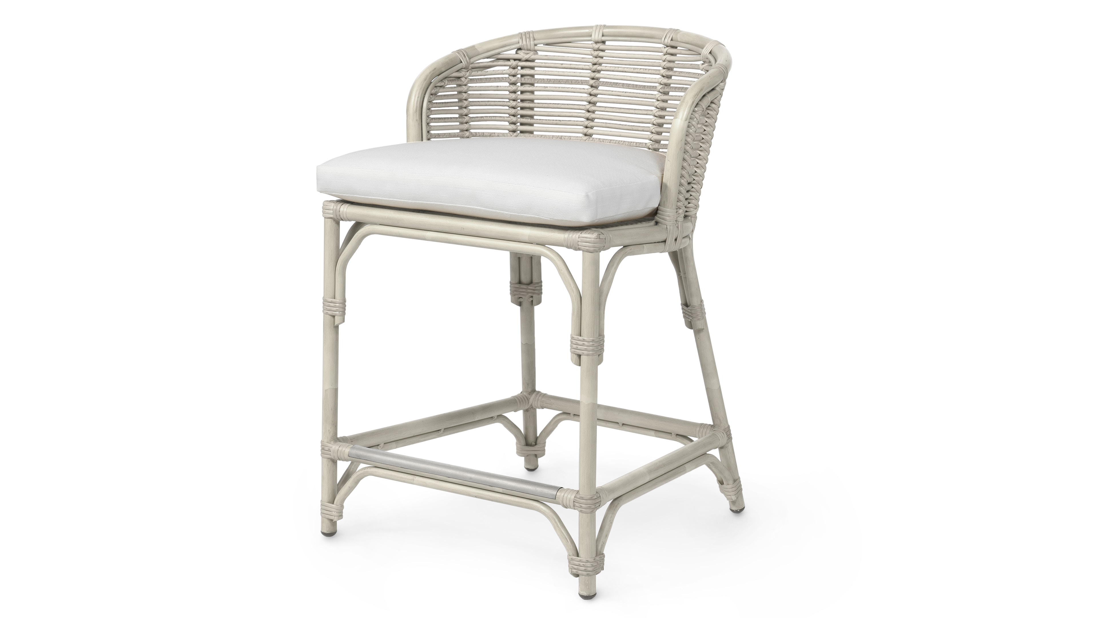 Palecek Casual Dining CAMINO OUTDOOR 24" COUNTER STOOL, WHITE 7332-03 ...