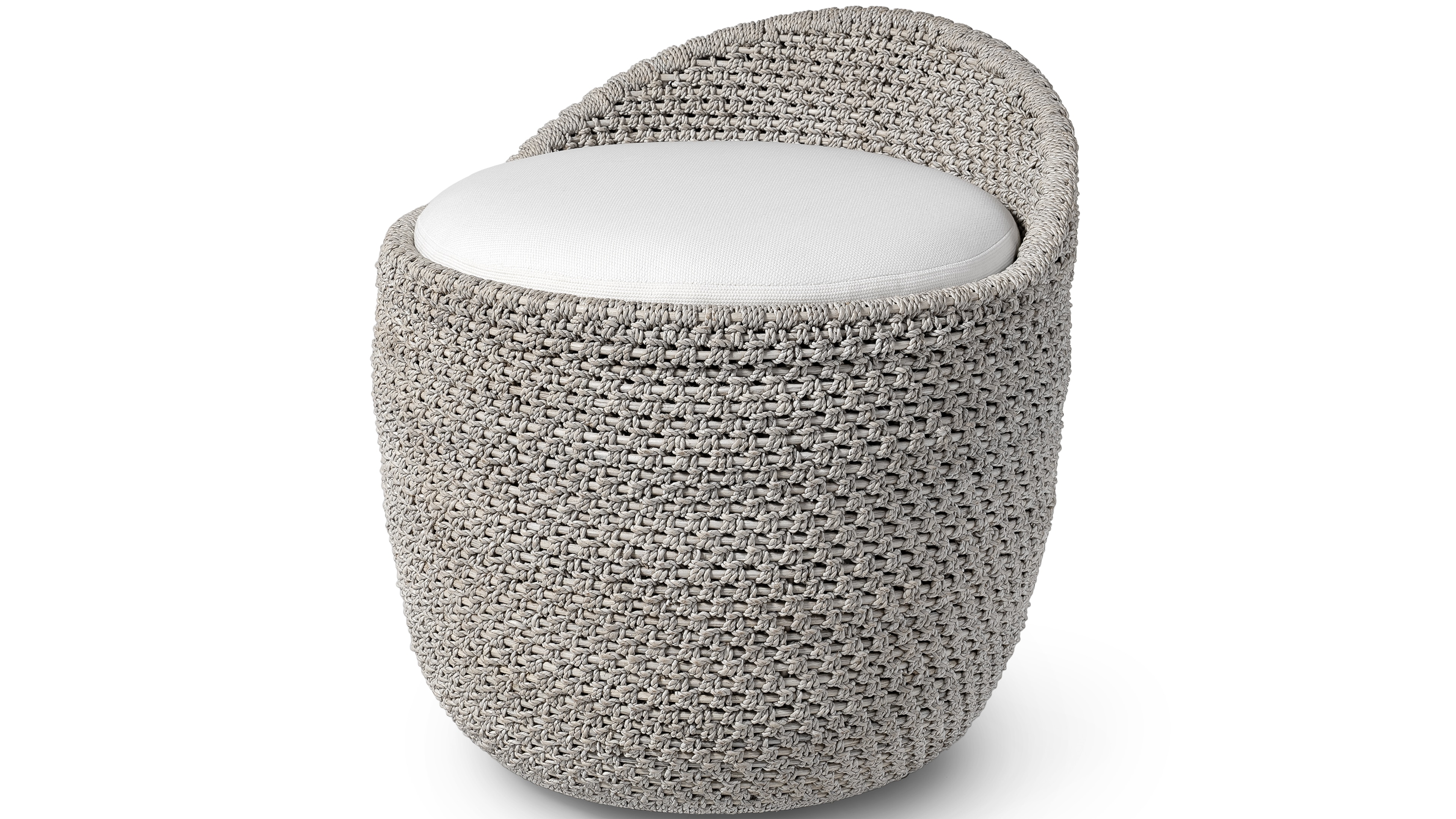 Green Oaks Swivel Stool, White Sand | PALECEK