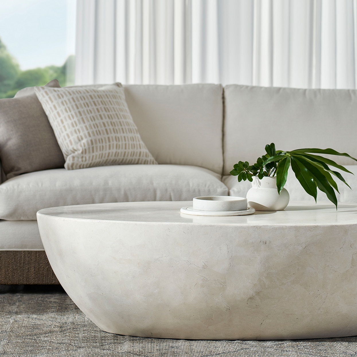 Vail Outdoor Stone Coffee Table | PALECEK