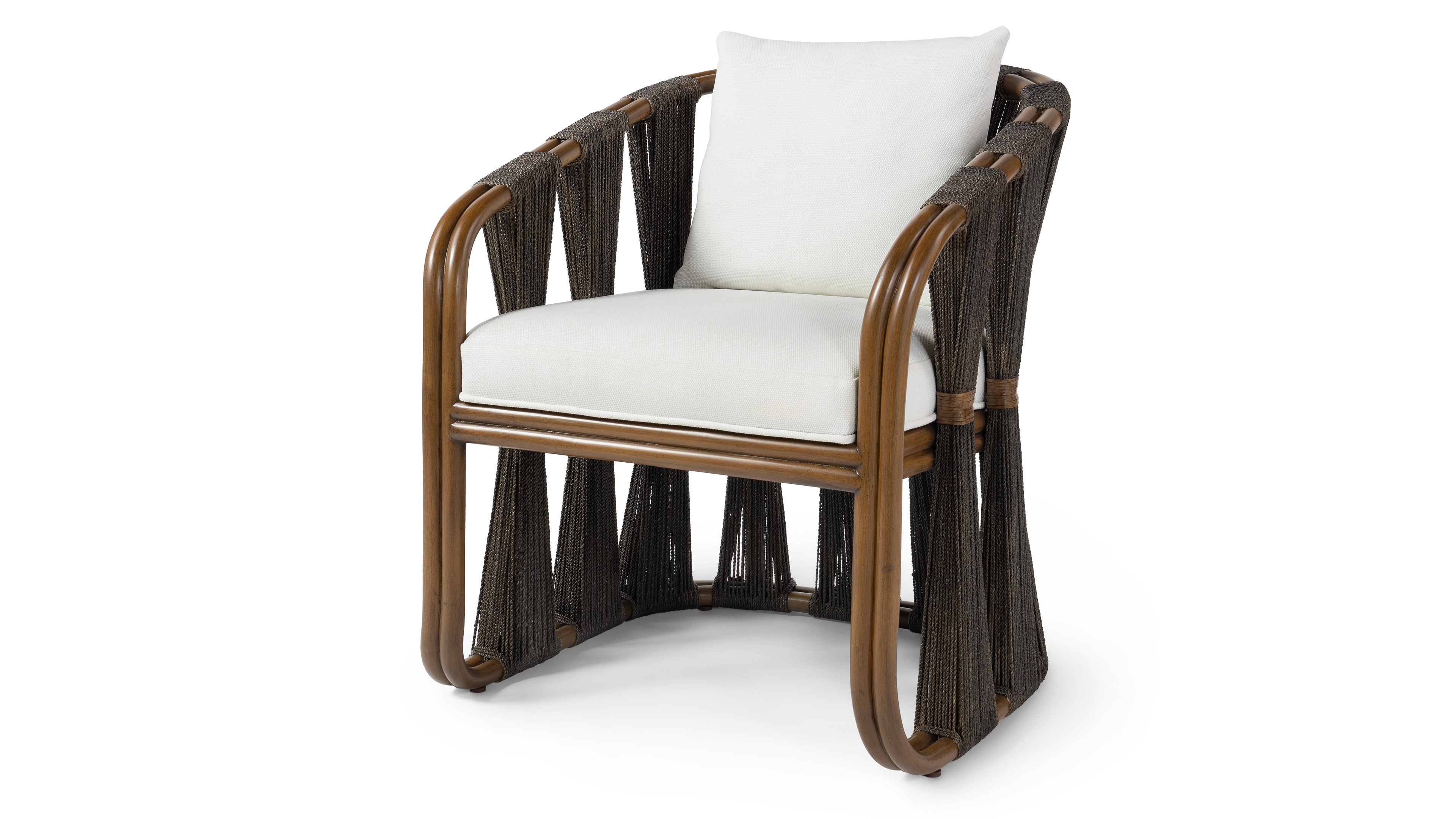 Palecek Living Room STRINGS ATTACHED ARM CHAIR, DARK 7746-79+8139-4J