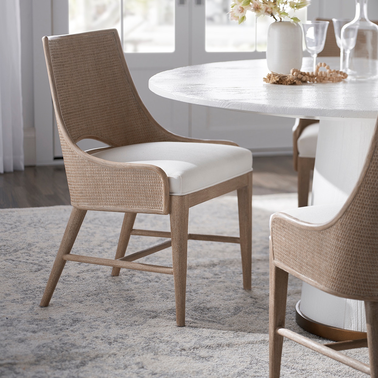 Avalon Side Chair Cerused White | PALECEK