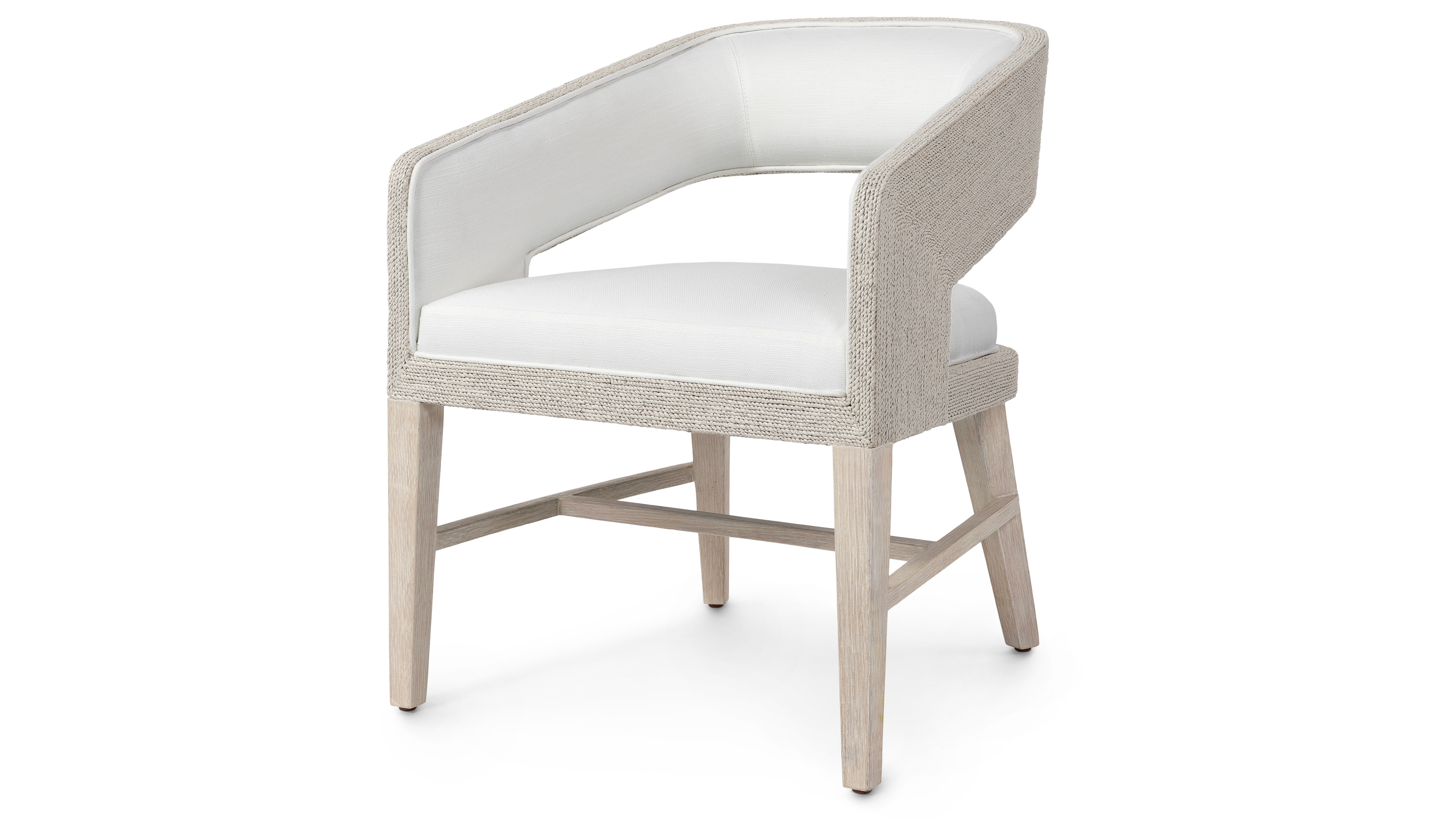Palecek Living Room HADLEY ARM CHAIR, WHITE 7904-03+8627-6K