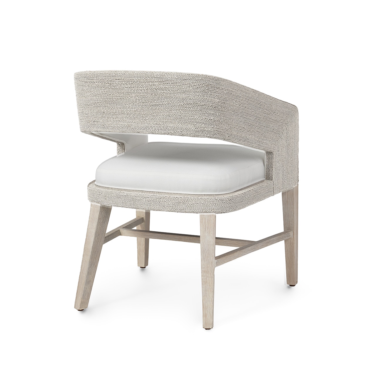 Palecek Living Room HADLEY ARM CHAIR, WHITE 7904-03+8627-6K