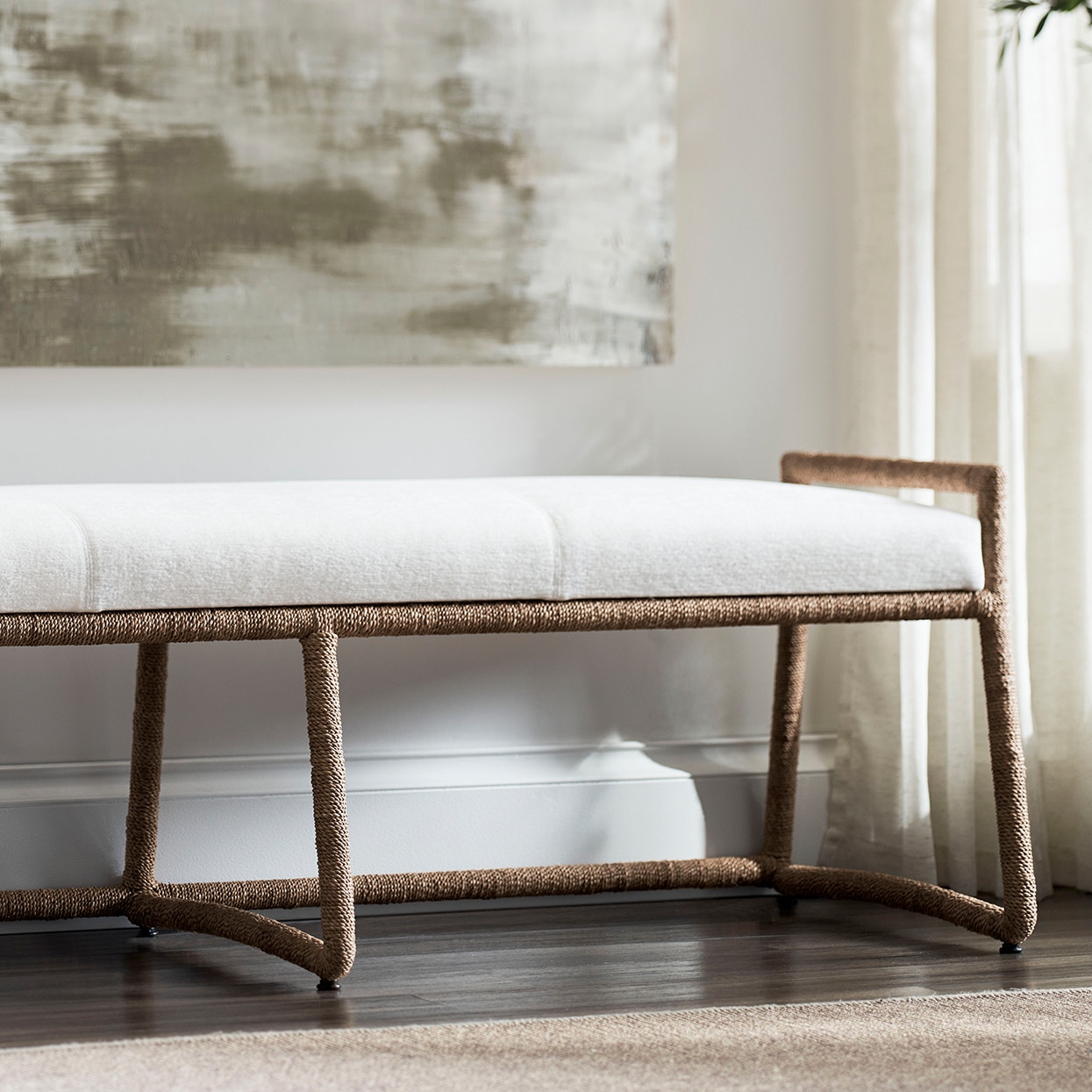 Palecek STILLWATER BENCH, NATURAL 7947-01+8471-4K