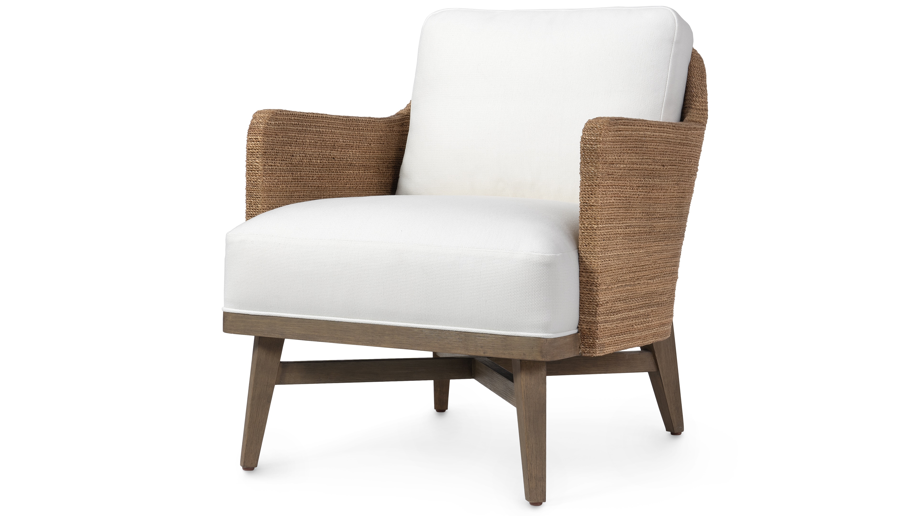 Palecek Fabric FRANCIS LOUNGE CHAIR, NATURAL 7974-01+8332-4J