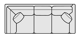 Sherrill Living Room Right Arm Corner Sofa 43-RAC3D - Birmingham ...