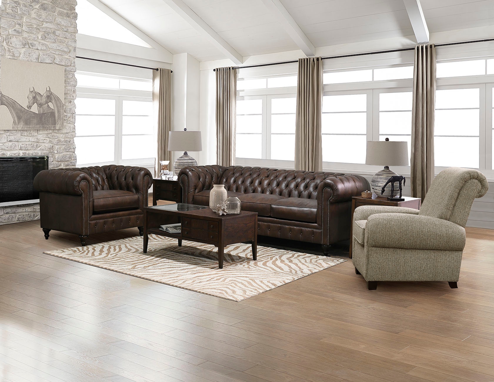 England Living Room Rondell Leather Sofa 2R05LNR - England Furniture ...