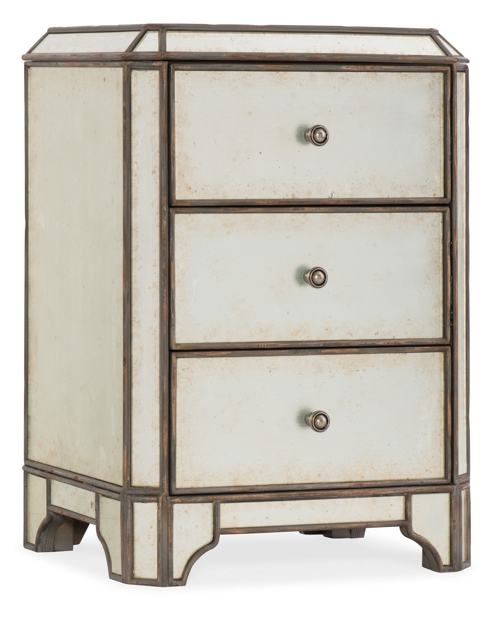 Wood and mirrored nightstand store