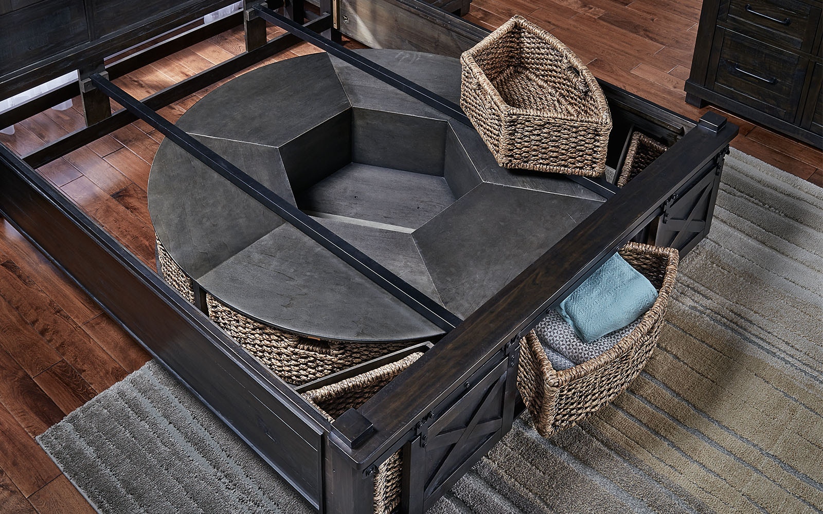 A America Bedroom King Rotating Storage Bed SUVCL5133 - Woodworks Home ...