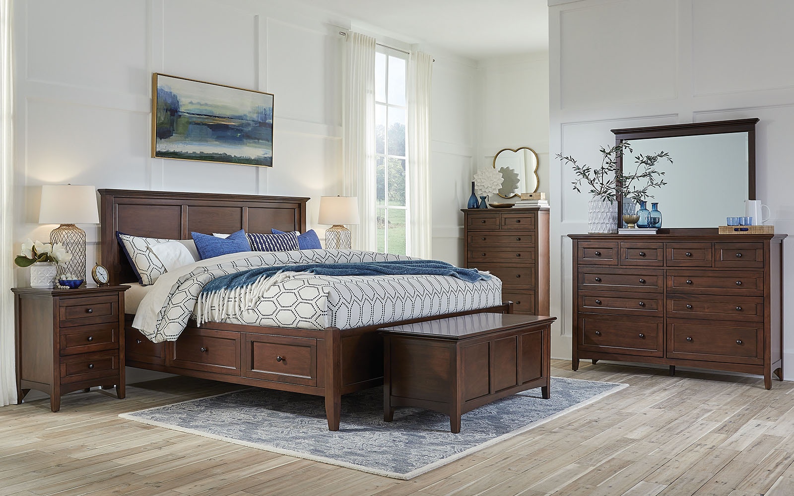 Eastern king bed with storage store