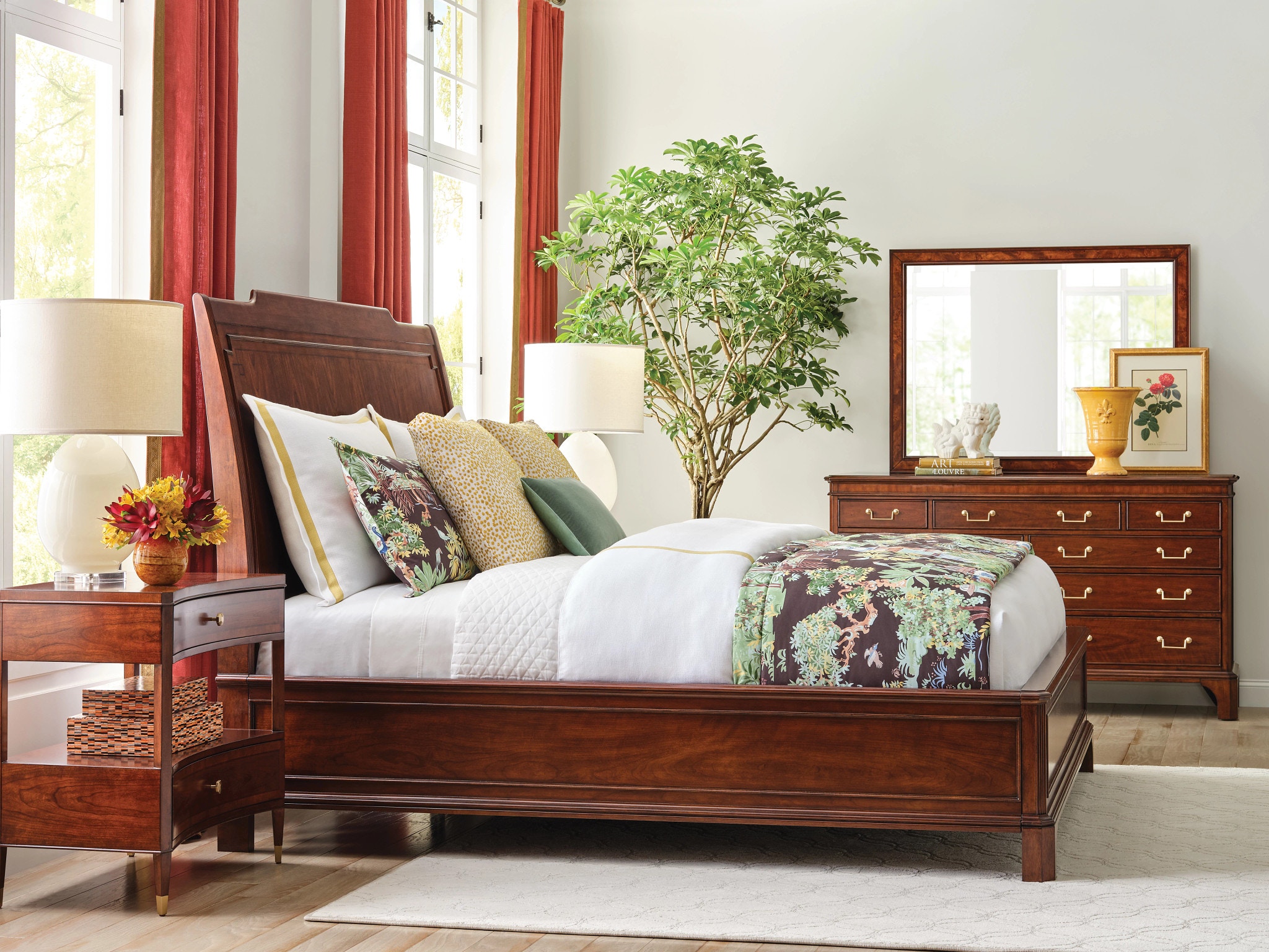 American Drew Bedroom Helmuth Queen Sleigh Bed - Complete 426-313R ...