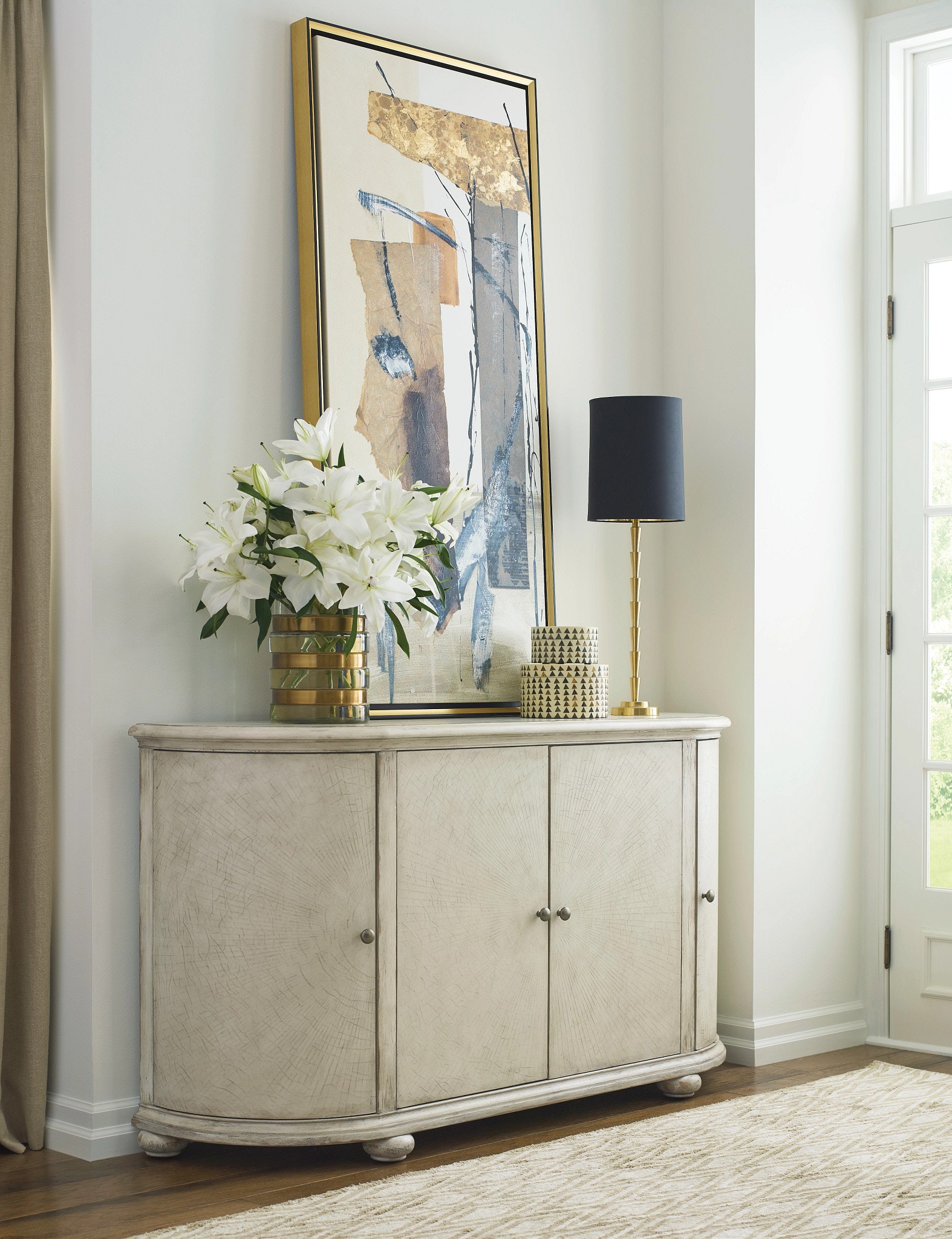 American Drew Casual Dining Picard Curved Buffet - Cre me 309-850C ...